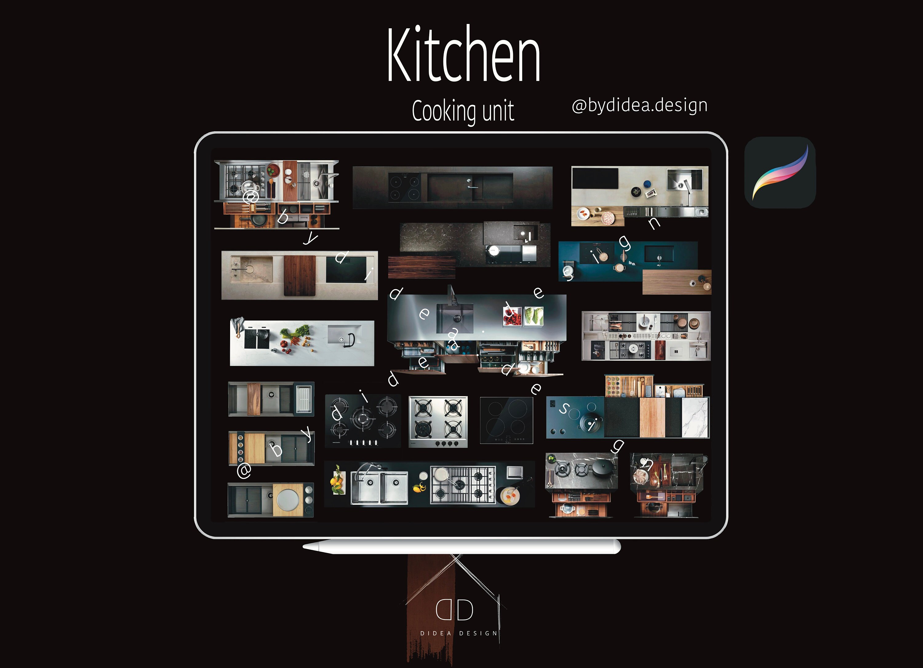 Procreate Interior Design Interior Kitchen Cooking Unit - Etsy