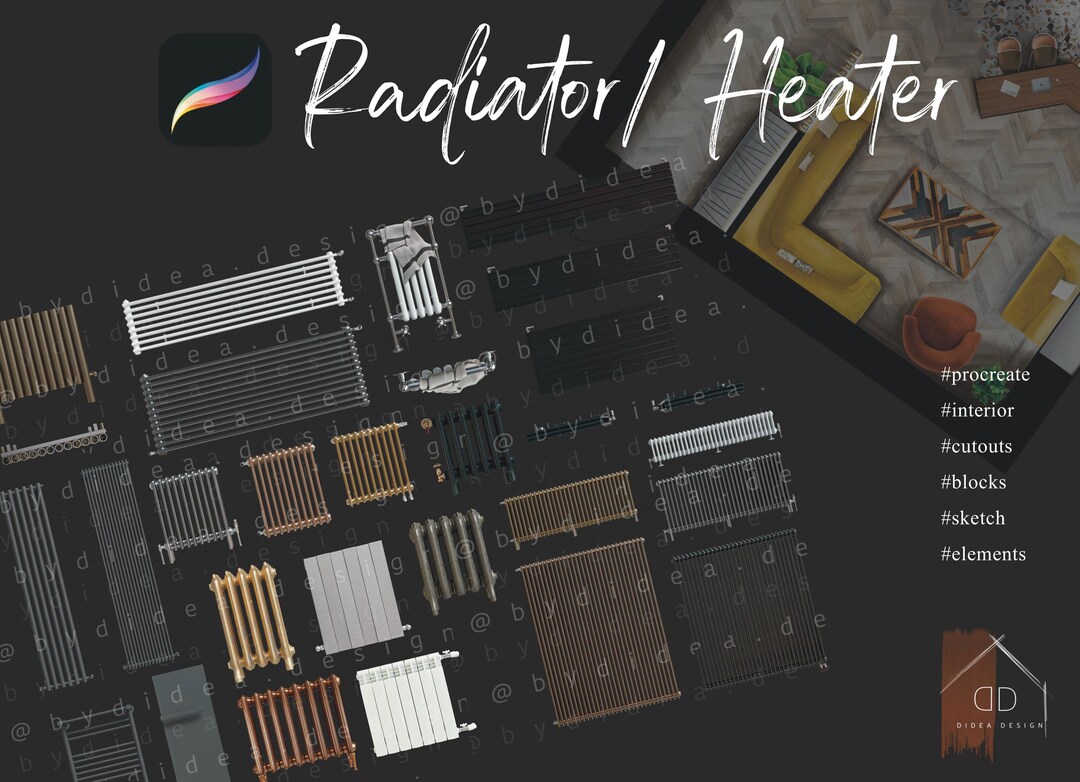 Procreate Radiator Heaters Interior Design Interior Sketch Blocks ...