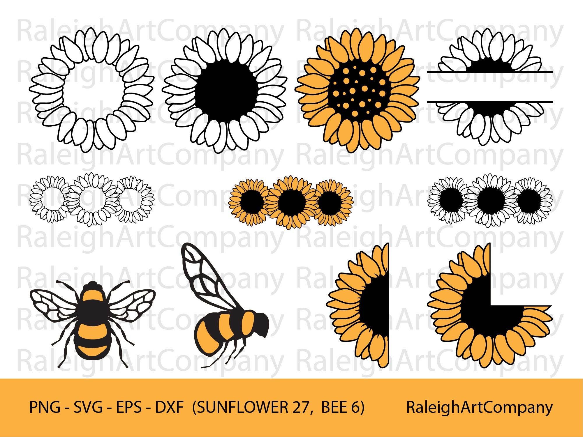 Sunflower SVG Bundle , Sunflower Png, Sunflower Eps, Sunflower Dxf ...
