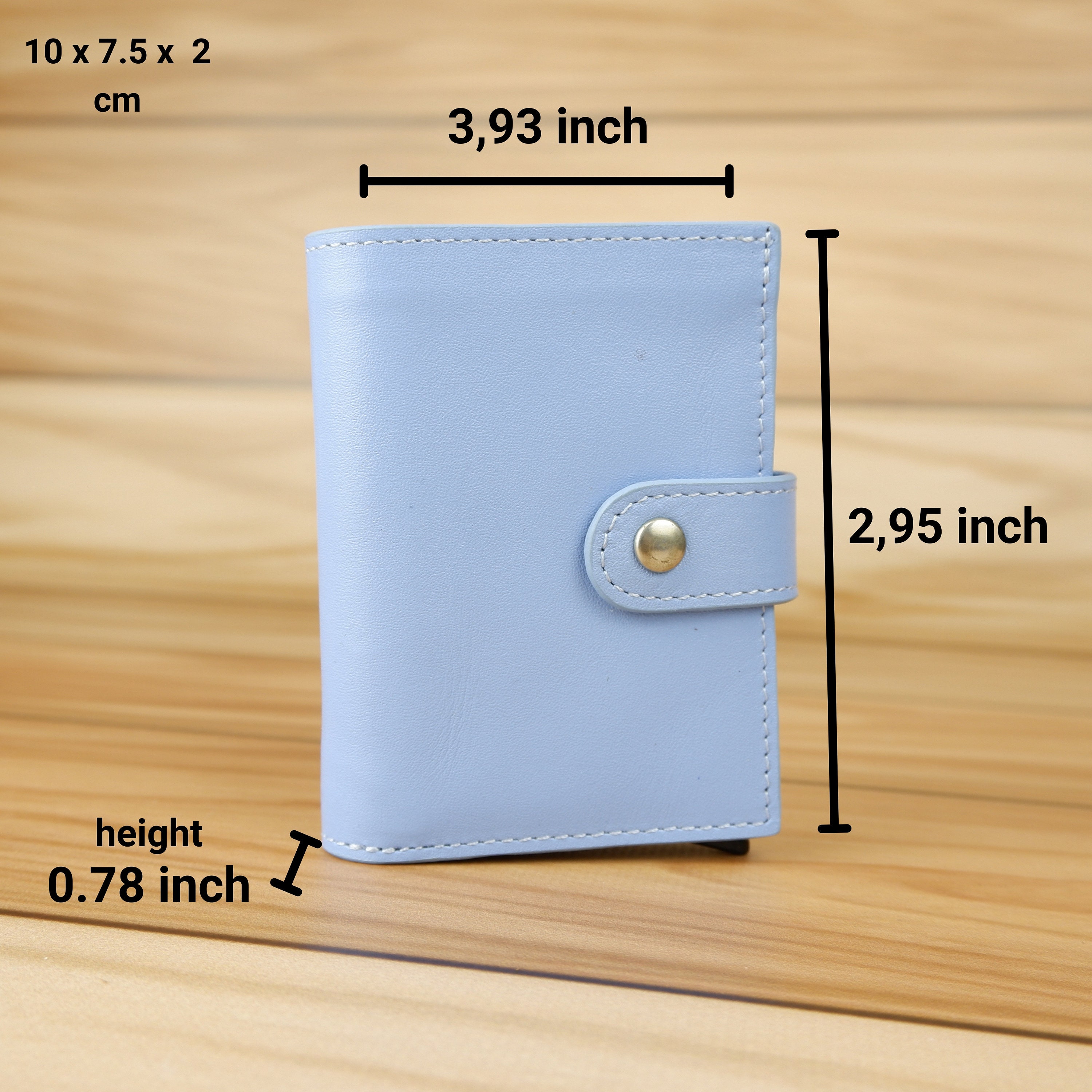 AirTag Leather Wallet Mechanical Card Holder With RFID Protection Cash ...
