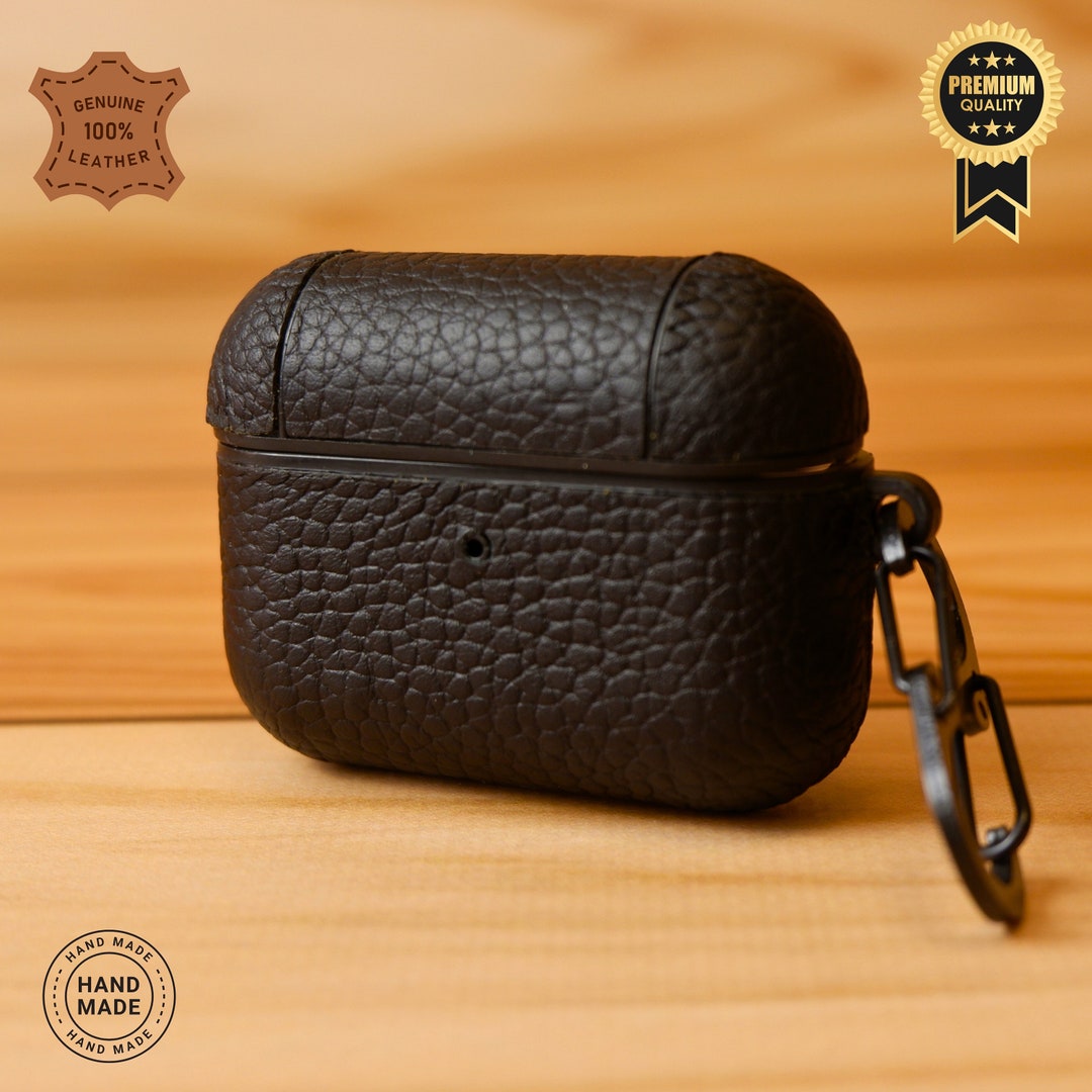 Geniune Leather Black AirPod Pro / Pro 2 Case, Personalized Airpods ...