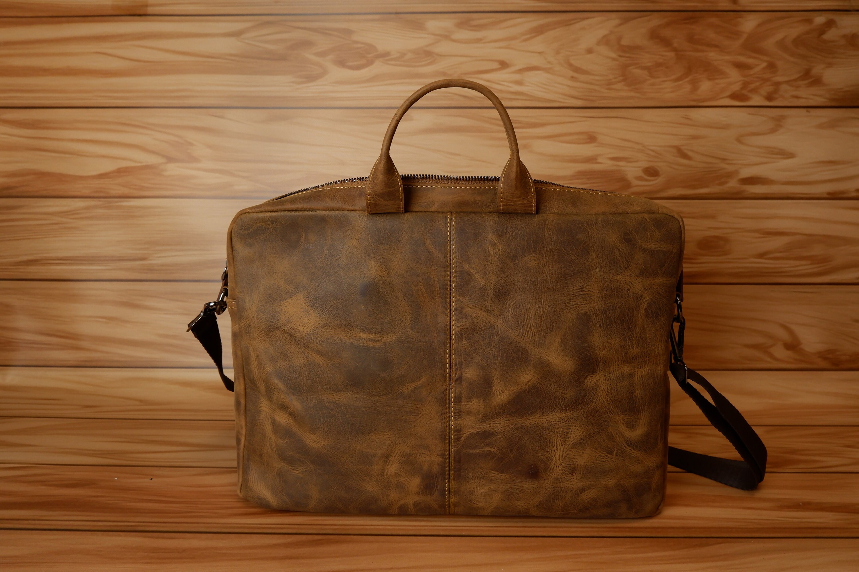 Premium Leather Laptop Bag Soft Padded, RFID Protection, Multiple ...