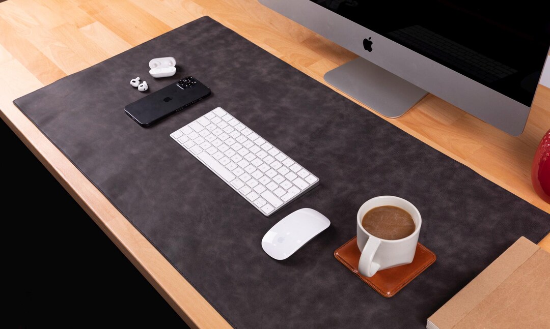 Personalized Leather Desk Mat, Full Grain Desk Blotter, Large Office ...
