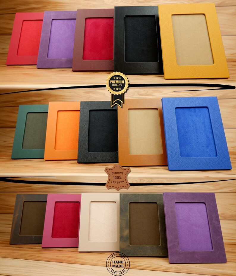 Personalized Photo Frame Genuine Leather, Decorative Stylish Picture ...