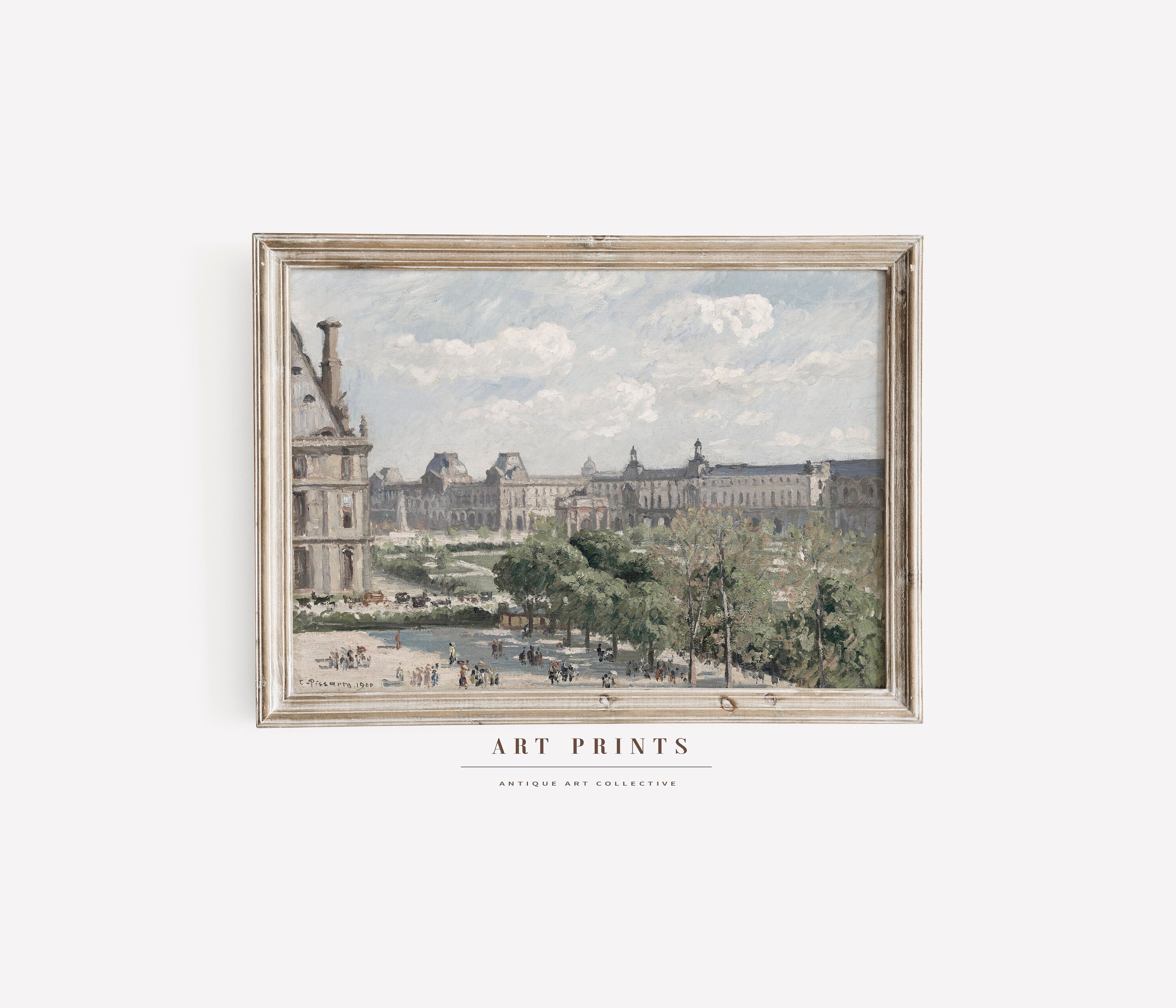 Vintage Cityscape Painting | Paris Art Print | French Cityscape Prints ...