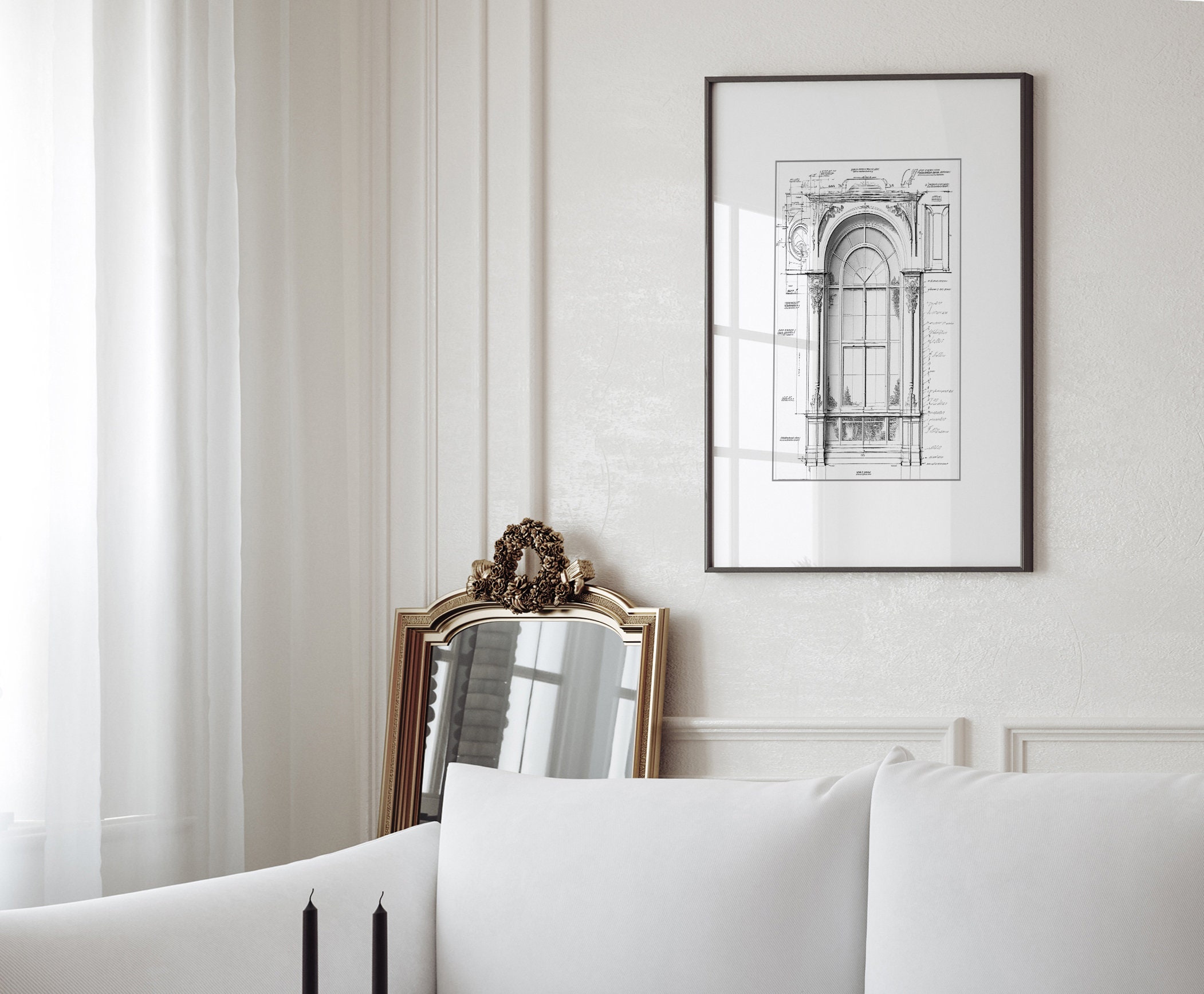 Vintage Architectural Drawing |architectural Drawing Printable|sketch ...