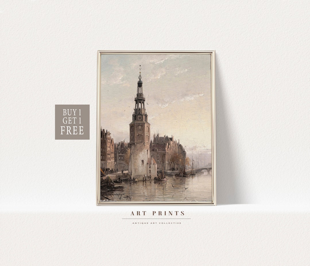 Vintage Cityscape Painting | Paris Art Print | French Cityscape Prints ...