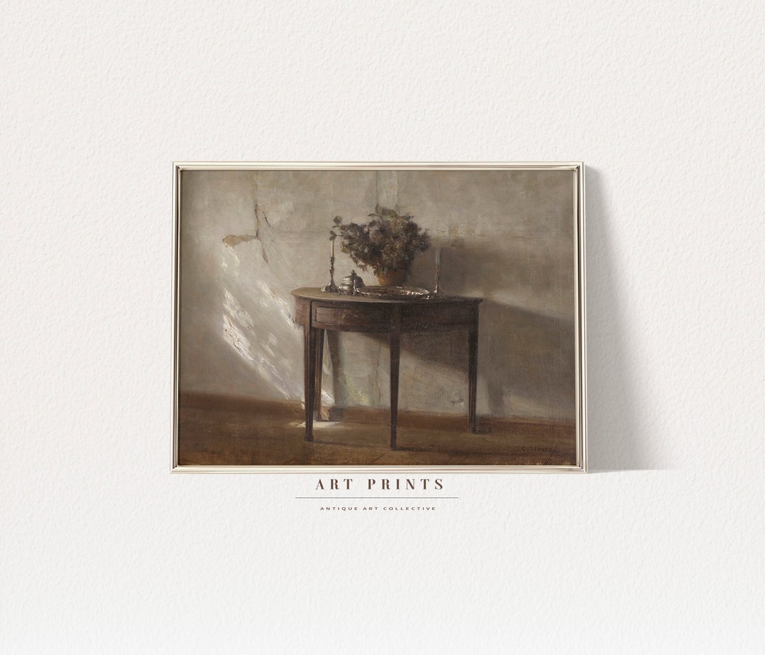 Vintage Interior Still Life Painting | Moody Interior Design, French ...