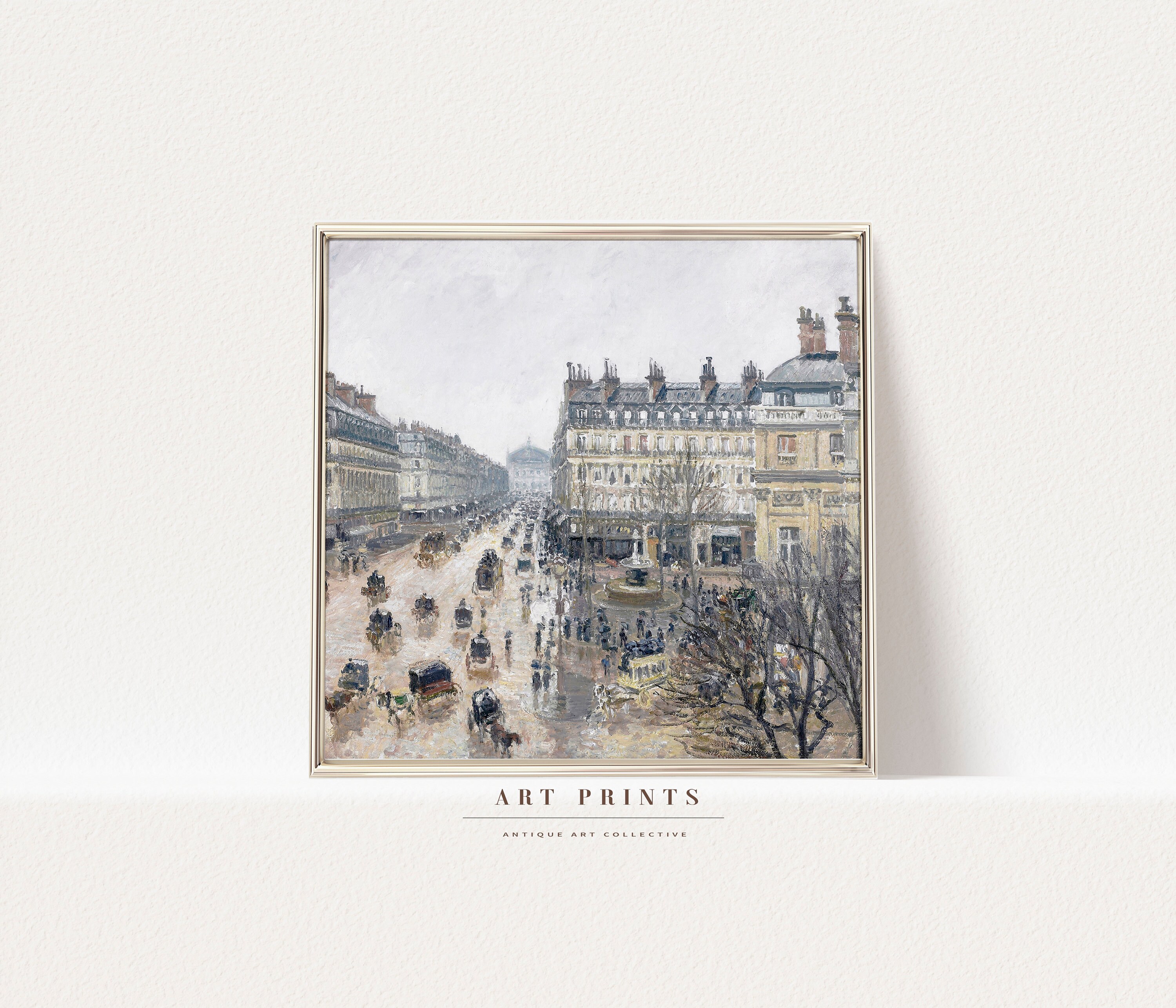 Vintage Cityscape Painting Paris Art Print French - Etsy