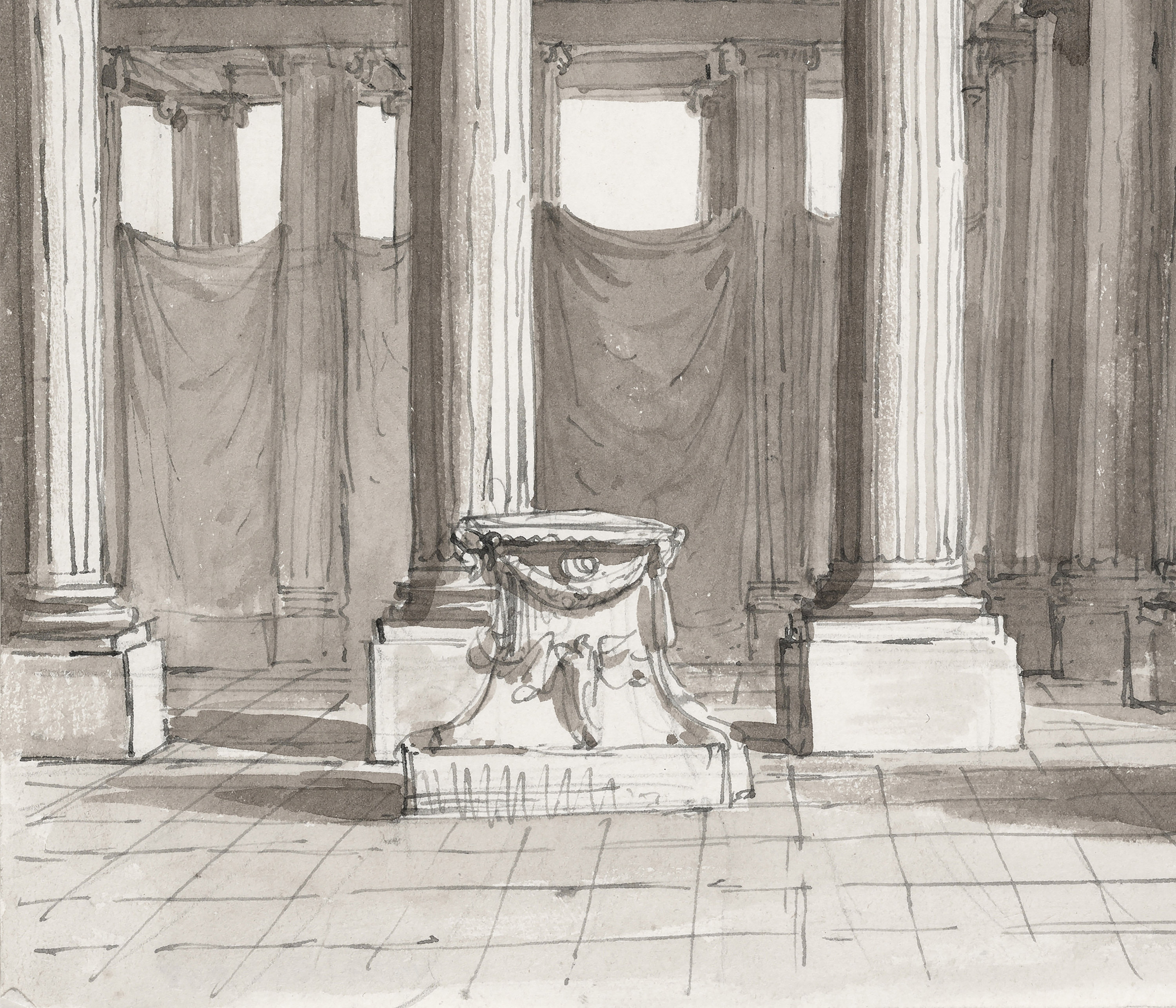 Architecture Drawing Gallery Wall Art | Vintage Architecture Sketch Art ...