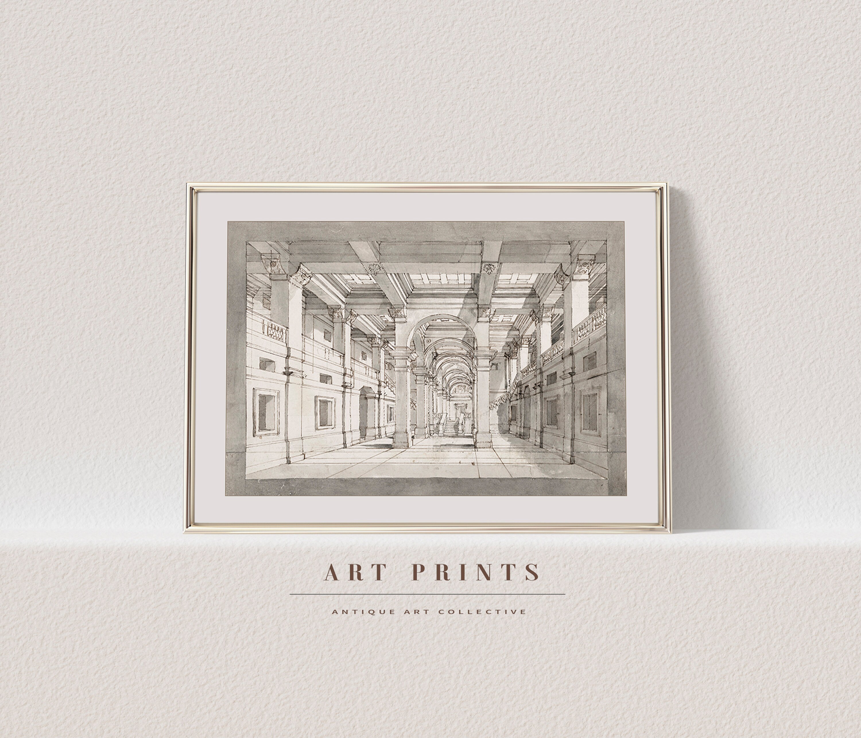 Vintage Architectural Drawing Gallery Set Architecture - Etsy