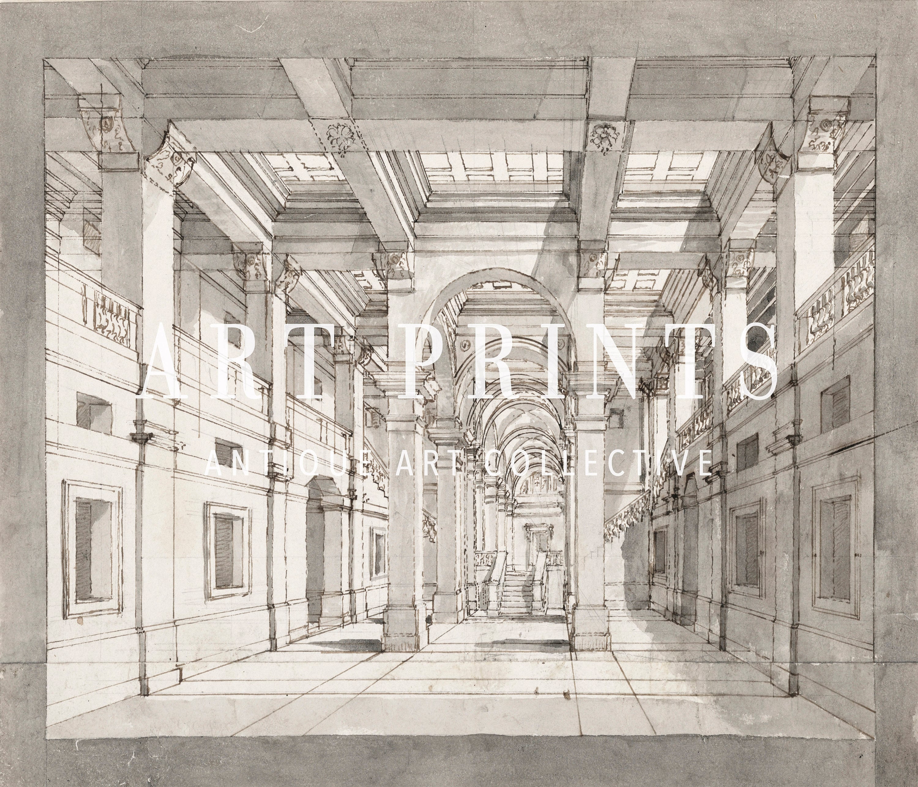 Vintage Architectural Drawing architectural Drawing PRINTABLE ...