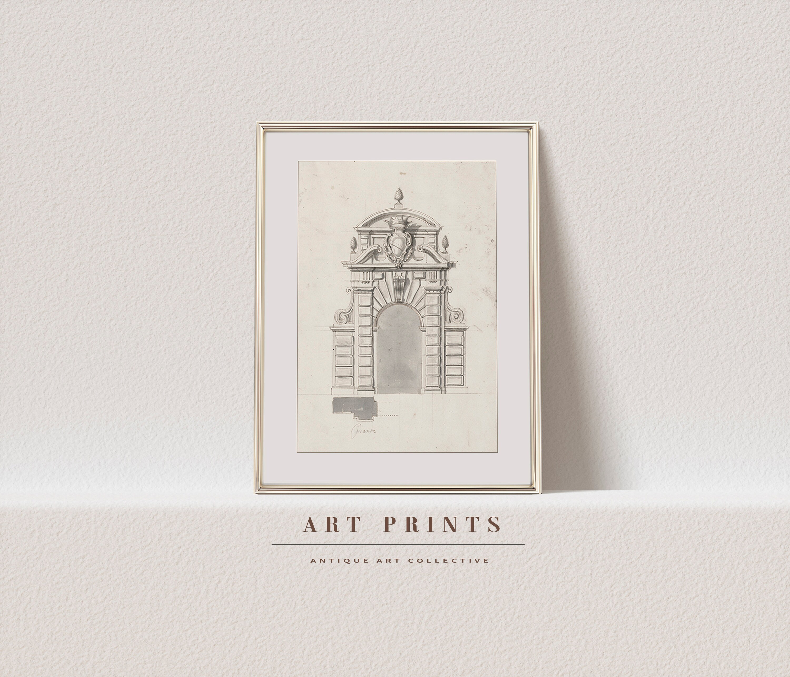 Vintage Architectural Drawing Gallery Set | Architecture Sketch Drawing ...