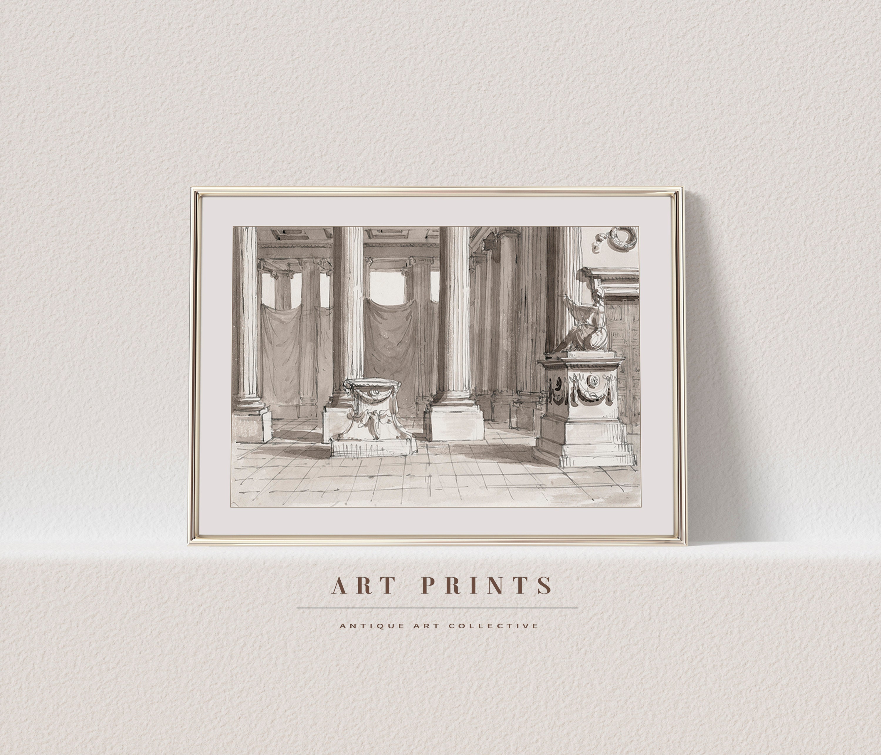 Vintage Architectural Drawing Gallery Set Architecture - Etsy