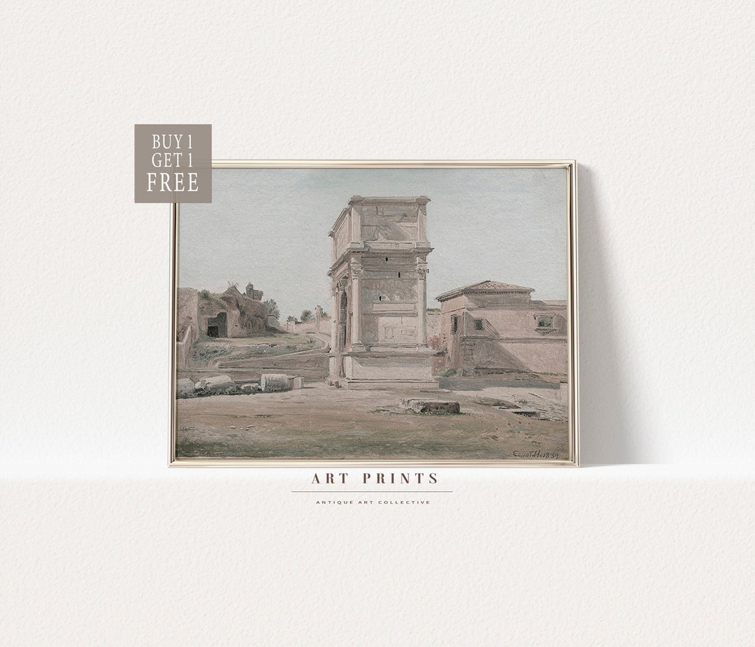 Vintage Cityscape Painting | Rome Pastel Art Print | Italian Cityscape ...