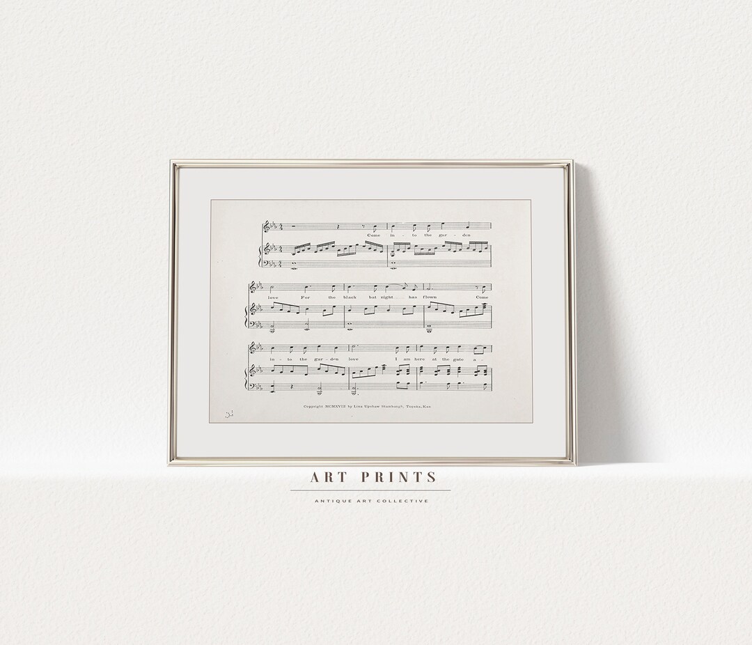 Vintage Sheet Music Print | Printable Old Music Pages | Musical Scores ...