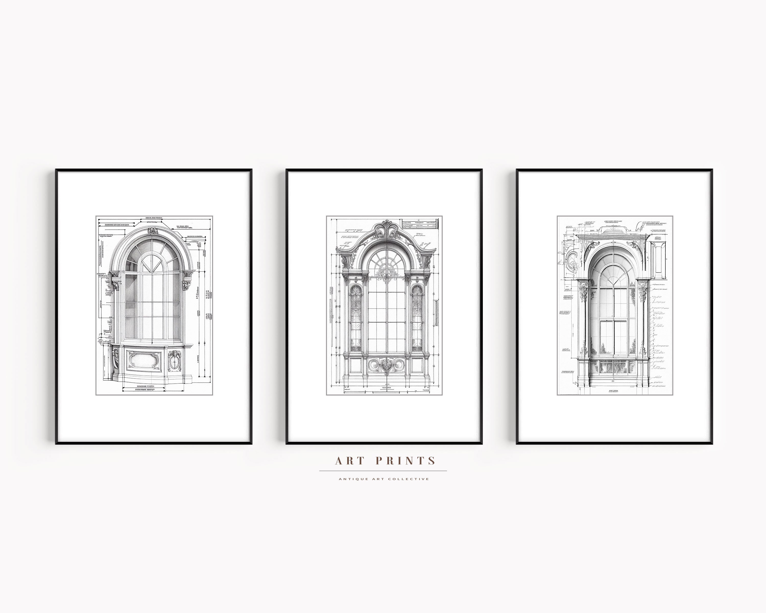 Architectural Drawing Gallery Wall Art Vintage Architecture Sketch Art ...