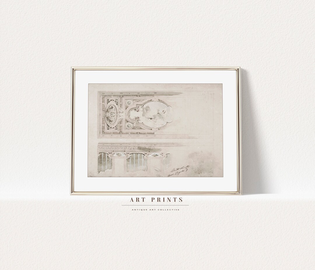 Vintage Architectural Drawing |architectural Drawing PRINTABLE |sketch ...