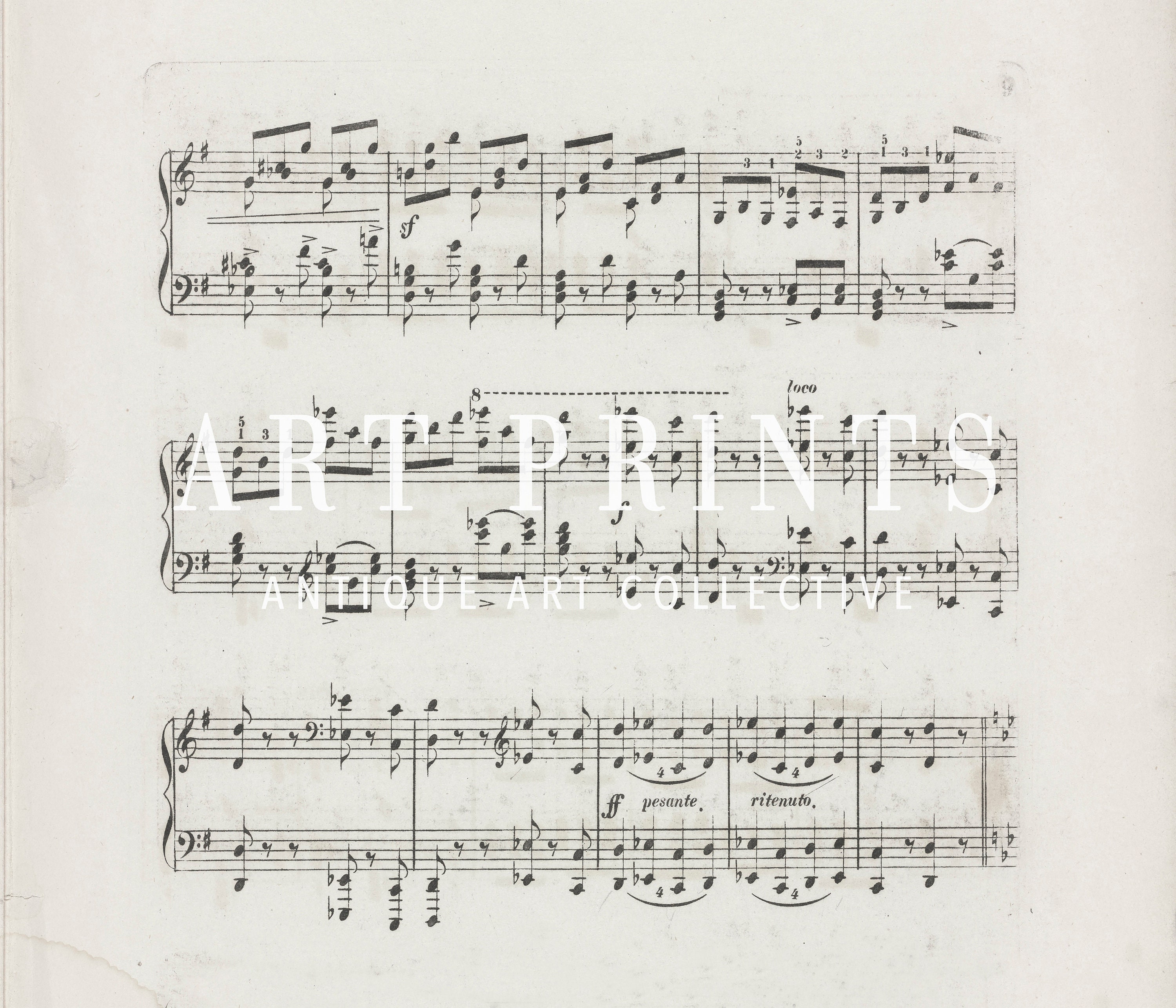 Vintage Sheet Music Print | Printable Old Music Pages | Musical Scores ...