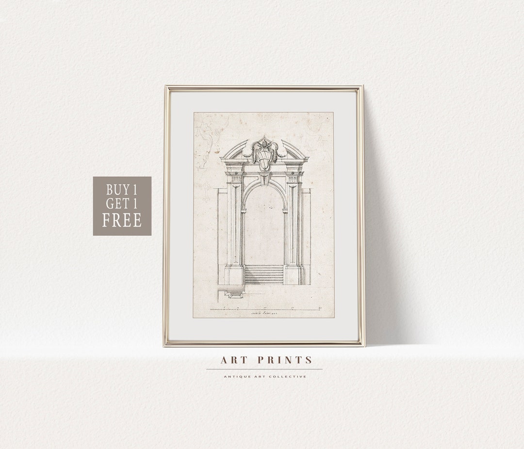 Vintage Architectural Drawing |architectural Drawing PRINTABLE | Sketch ...
