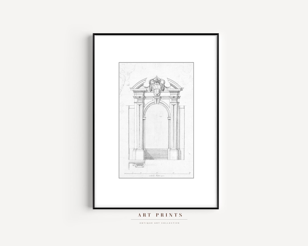 Vintage Architectural Drawing |architectural Drawing Printable|sketch ...