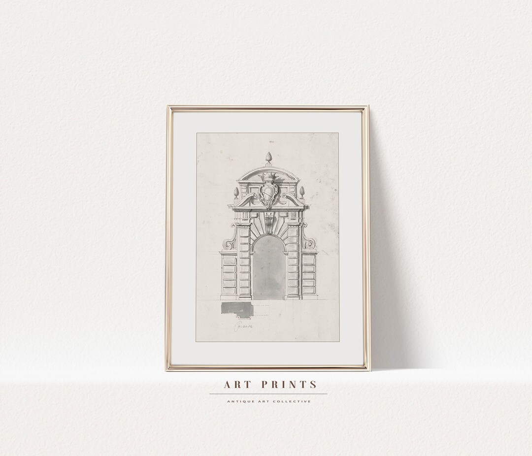 Vintage Architectural Drawing |architectural Drawing PRINTABLE | Sketch ...