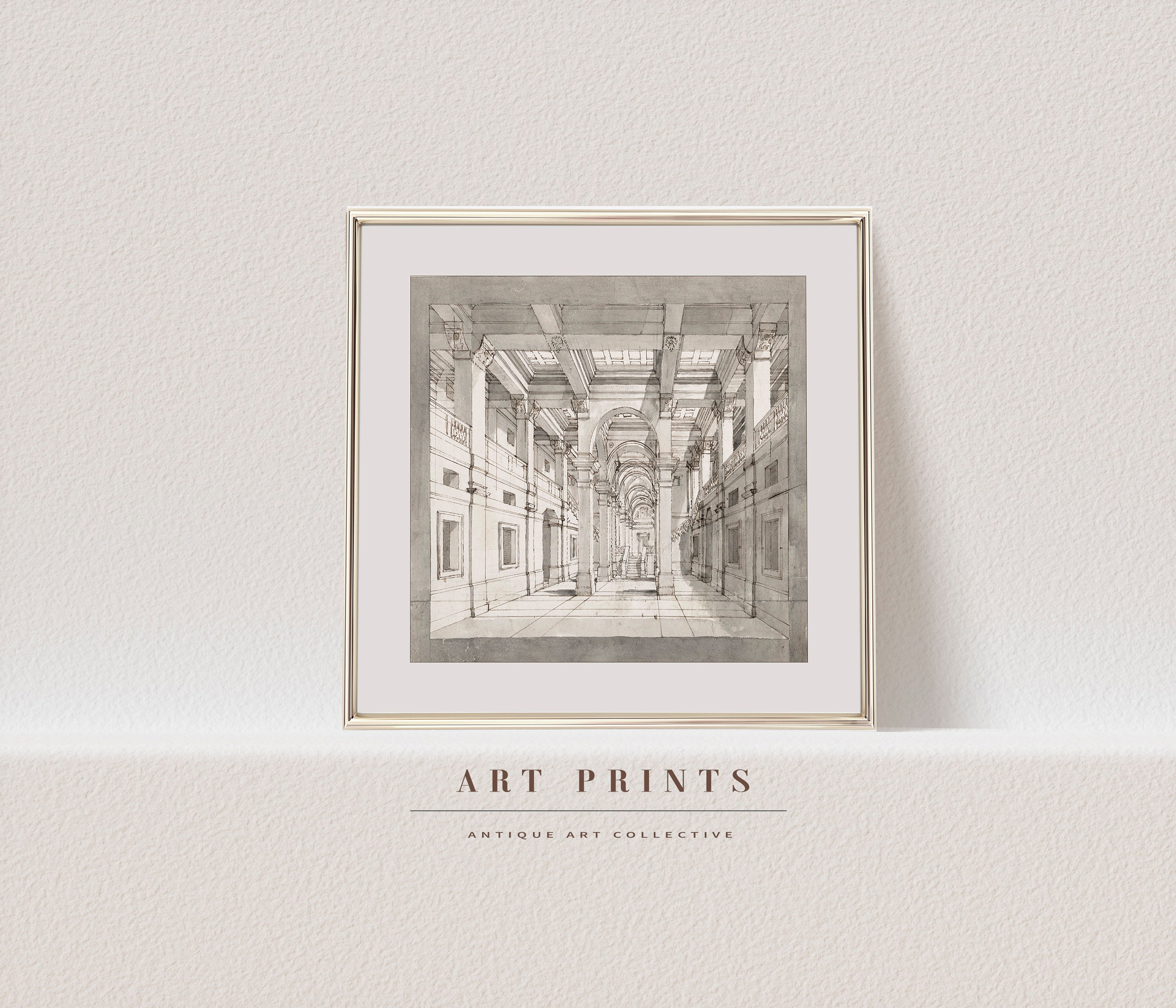 Vintage Architectural Drawing architectural Drawing PRINTABLE ...