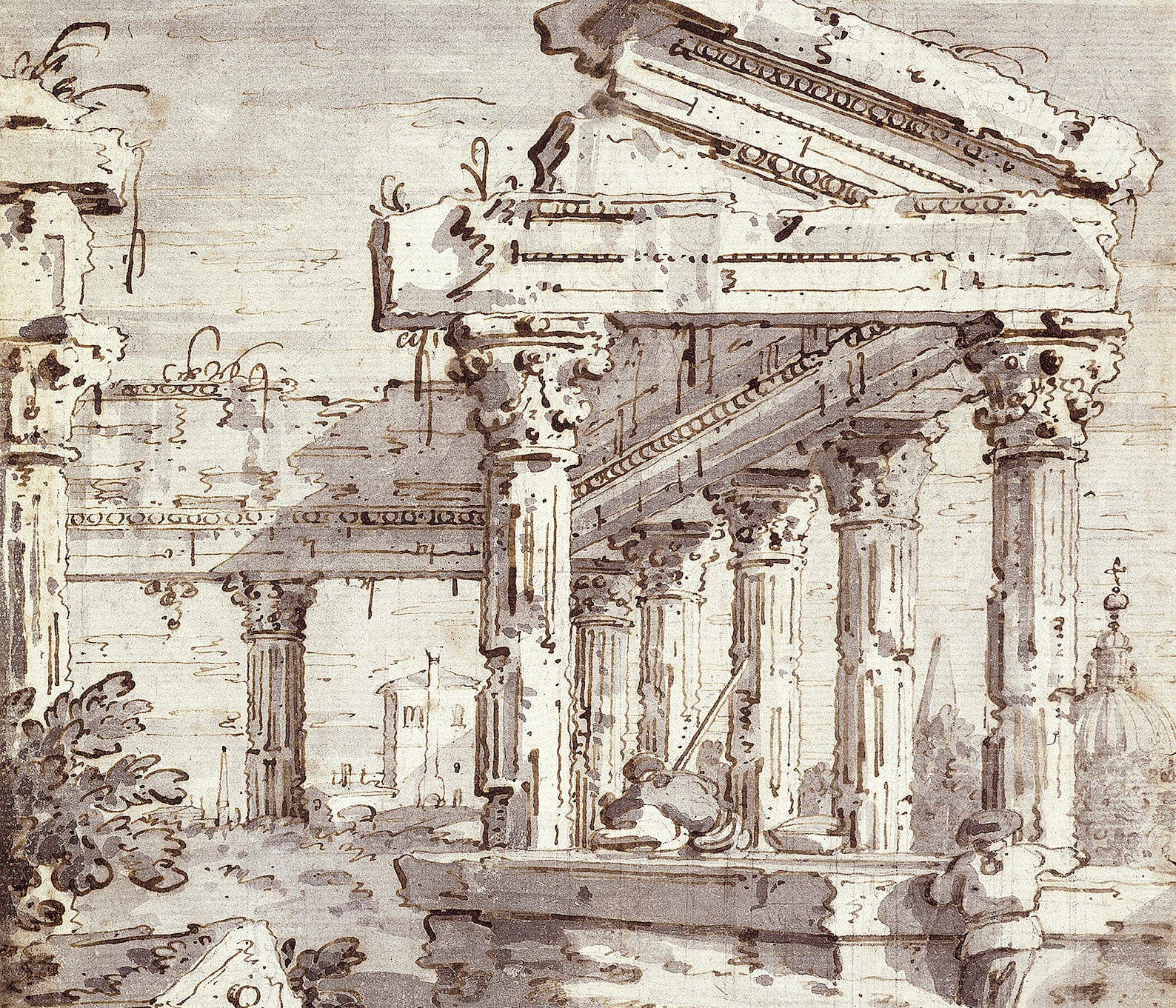 Vintage Architectural Drawing sketch Architecturedigital Drawing ...