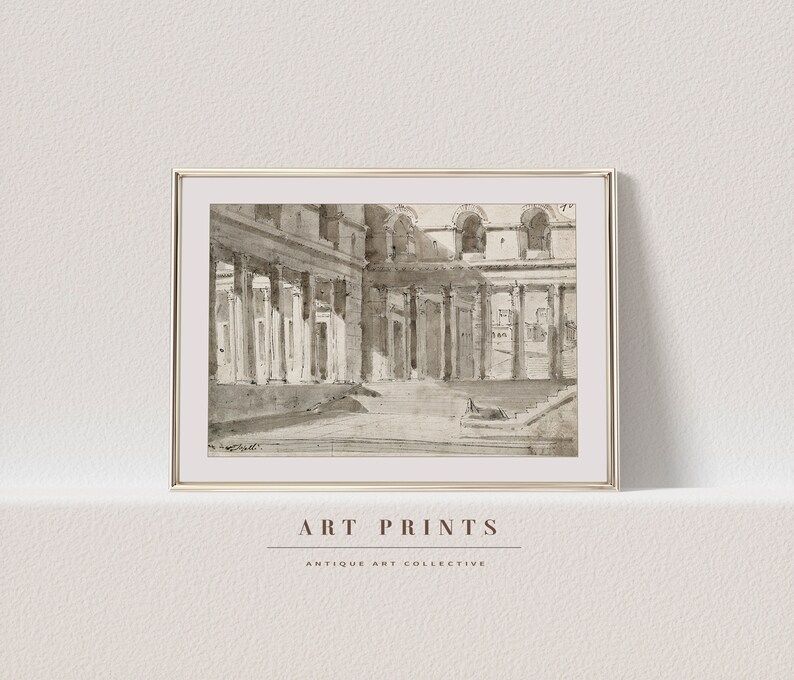 Vintage Architectural Drawing Gallery Set Architecture Sketch Drawing ...
