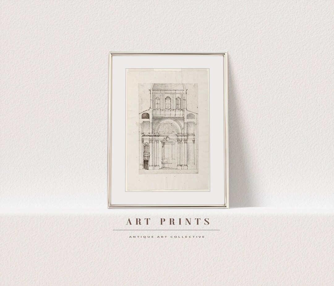 Vintage Architectural Drawing |sketch Architecture|digital Drawing ...