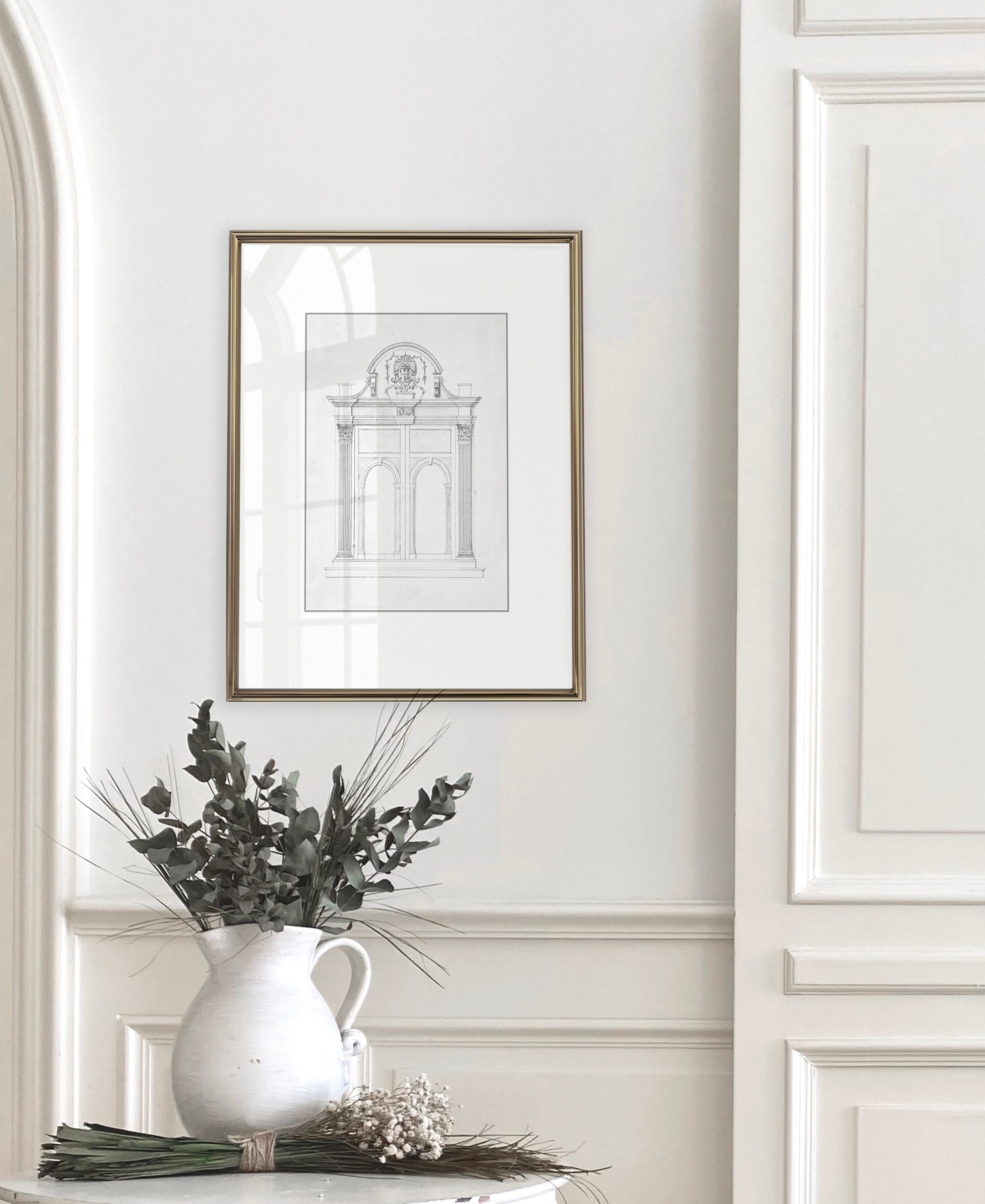 Architecture Drawing Gallery Wall Art Vintage Architecture Sketch Art ...