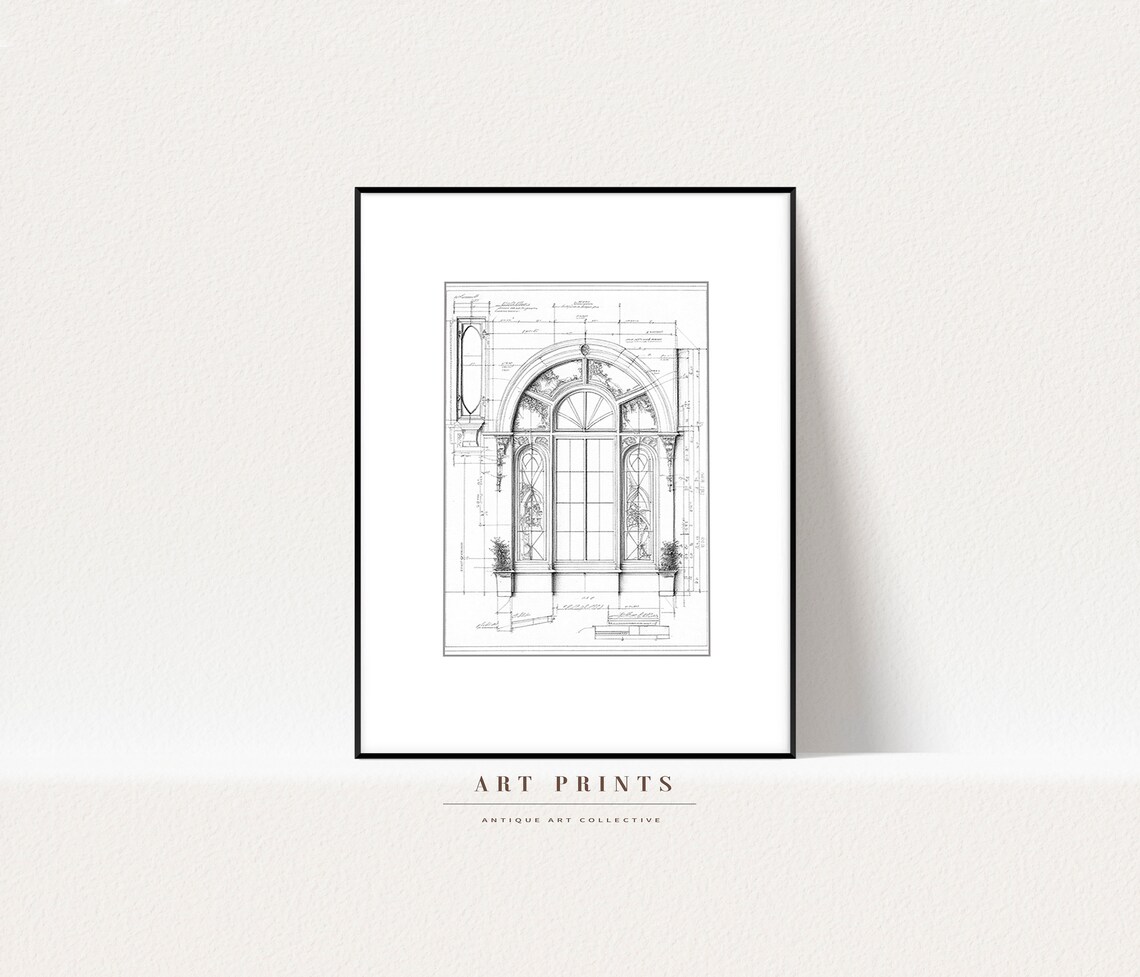 Vintage Architectural Drawing |architectural Drawing Printable|sketch ...