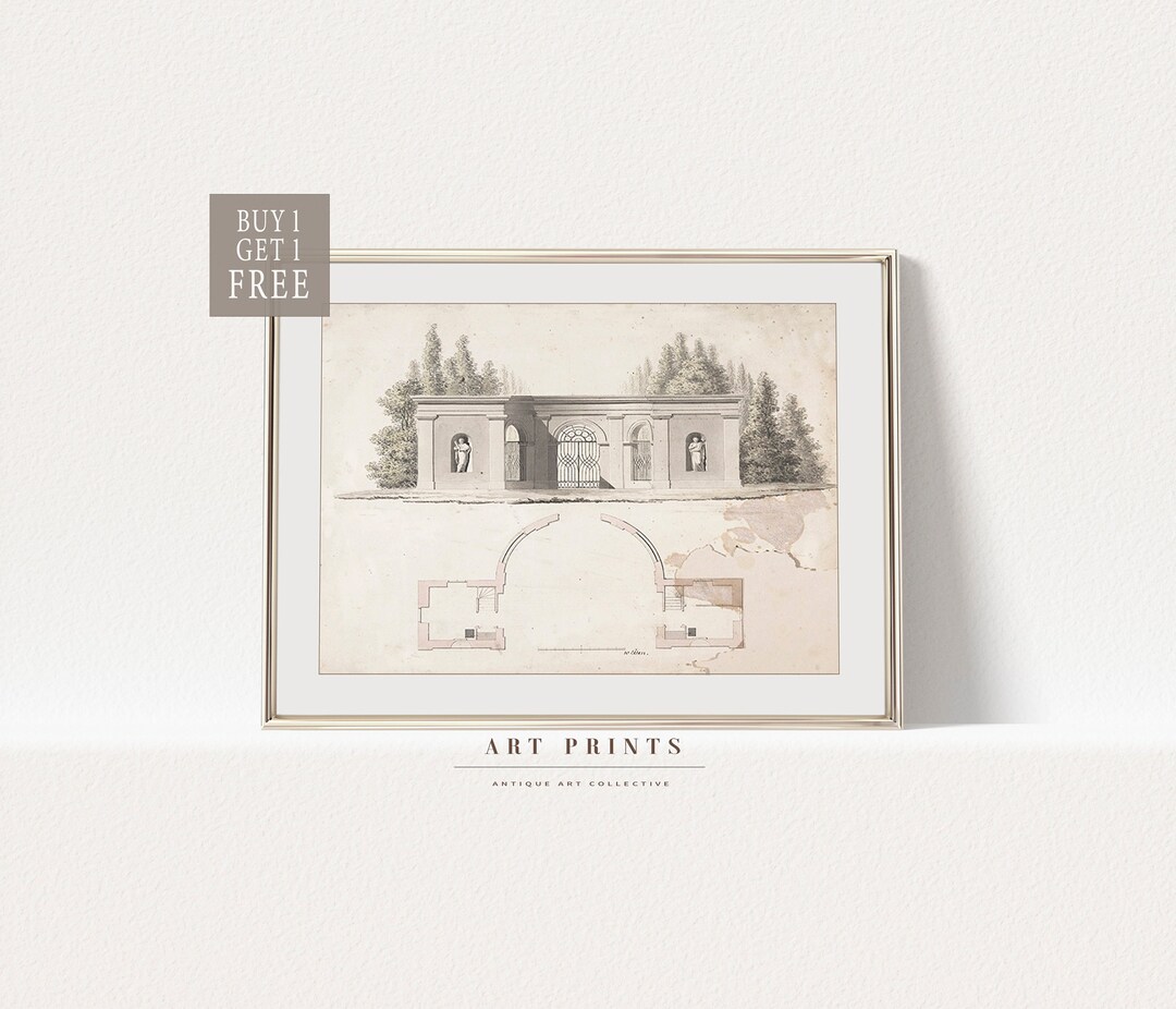 Vintage Architectural Drawing |architectural Drawing PRINTABLE | Sketch ...