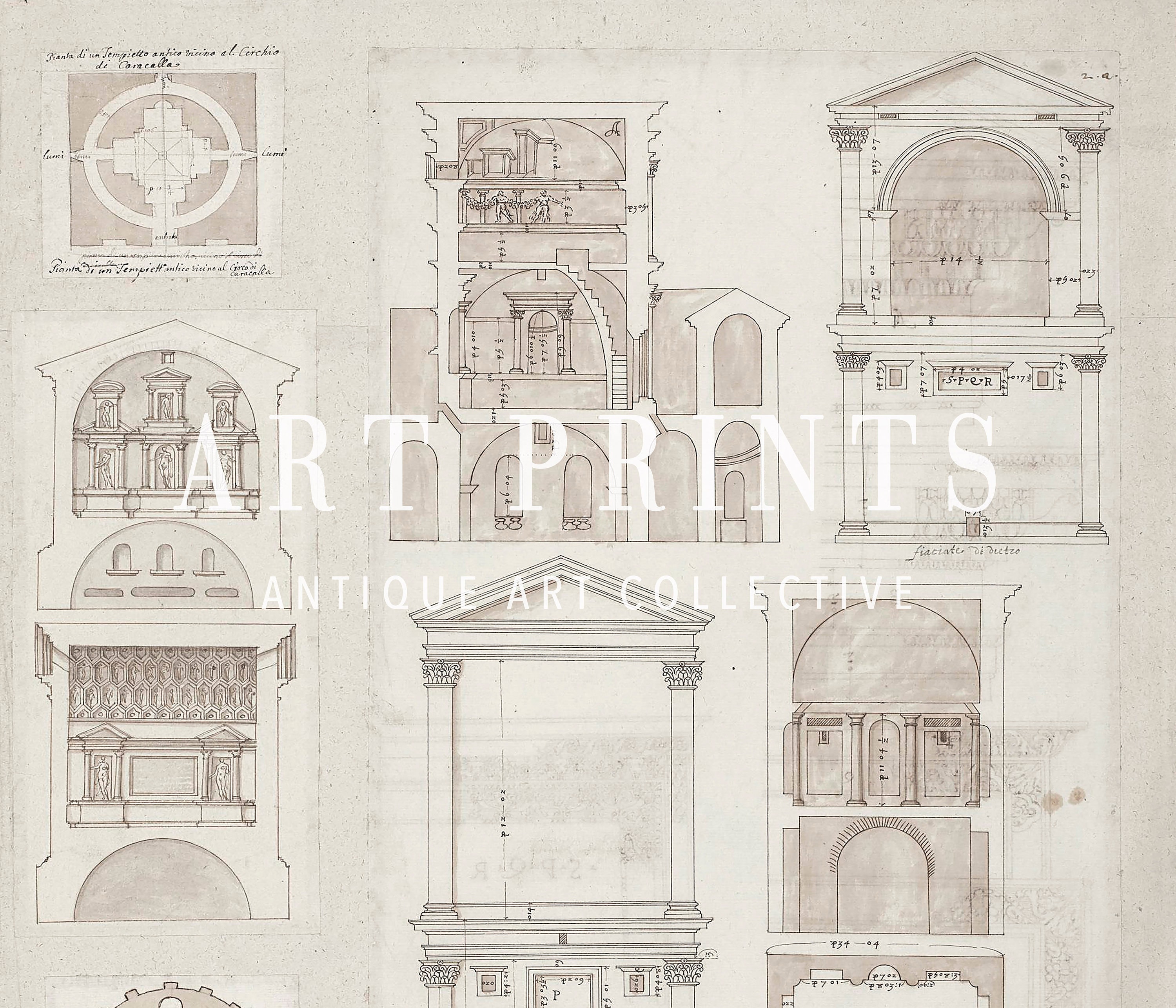 Architectural Drawing vintage Architectural Drawing PRINTABLE sketch ...