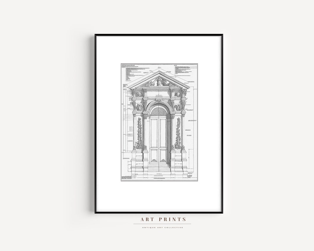 Vintage Architectural Drawing |architectural Drawing Printable|sketch ...