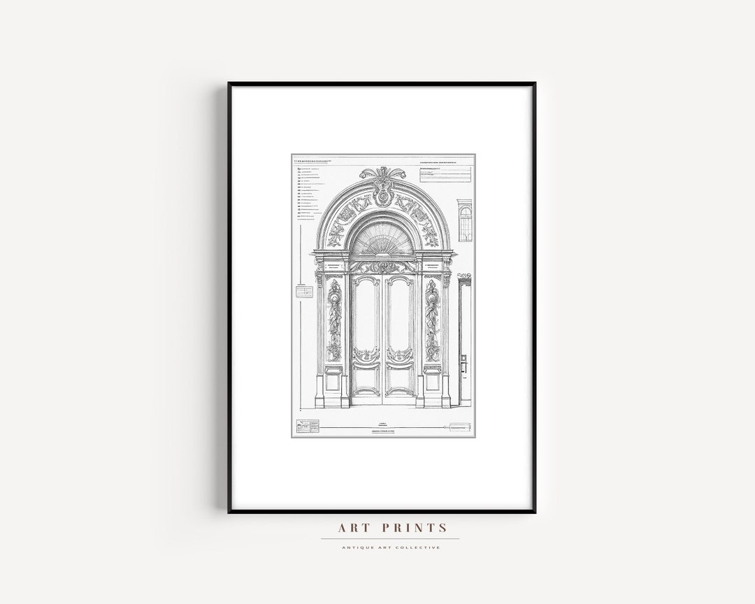 Vintage Architectural Drawing |architectural Drawing Printable|sketch ...