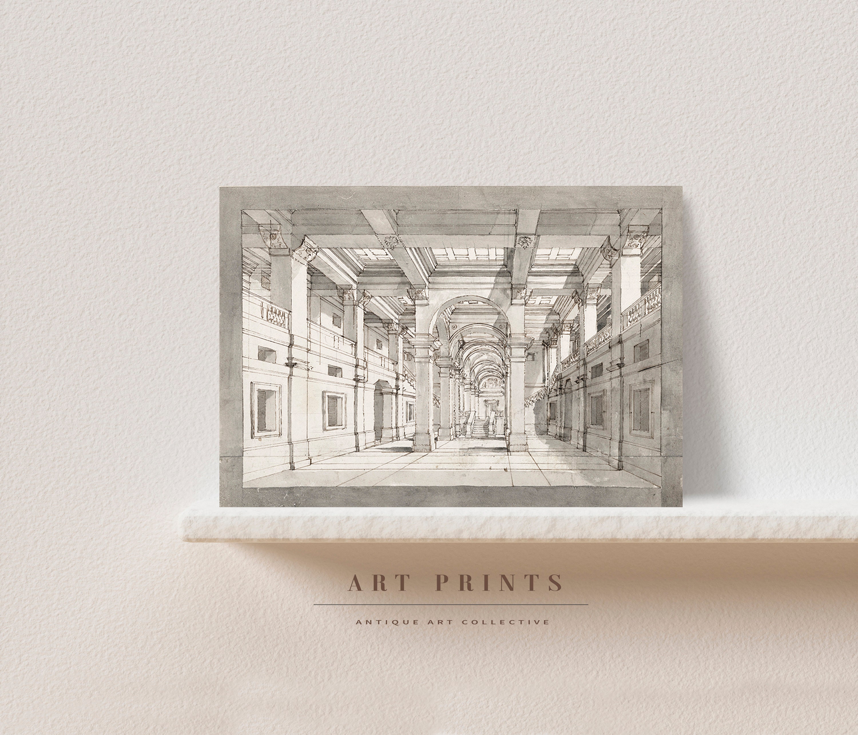 Vintage Architectural Drawing architectural Drawing PRINTABLE ...