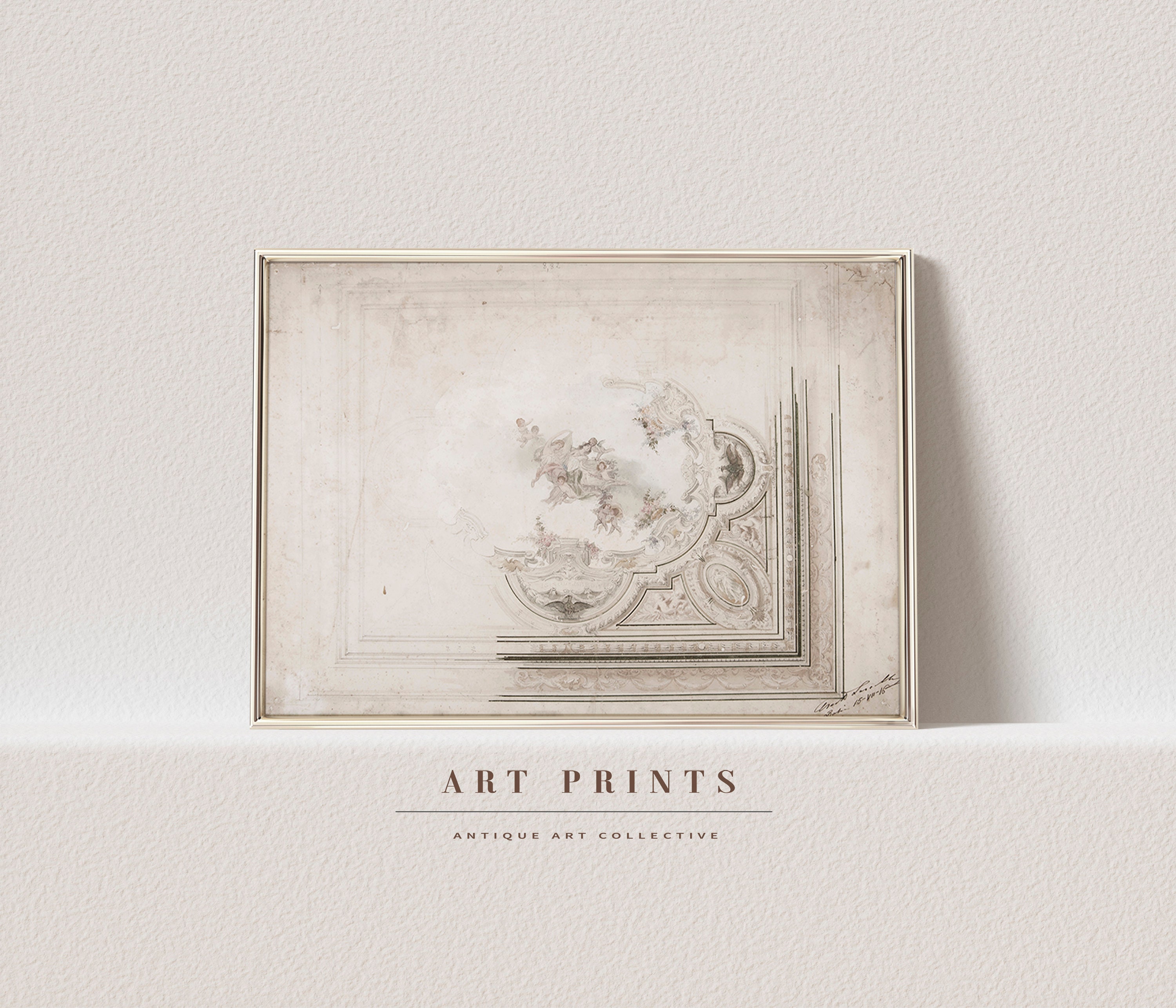 Vintage Architectural Drawing Gallery Wall Art Architecture Sketch Art ...