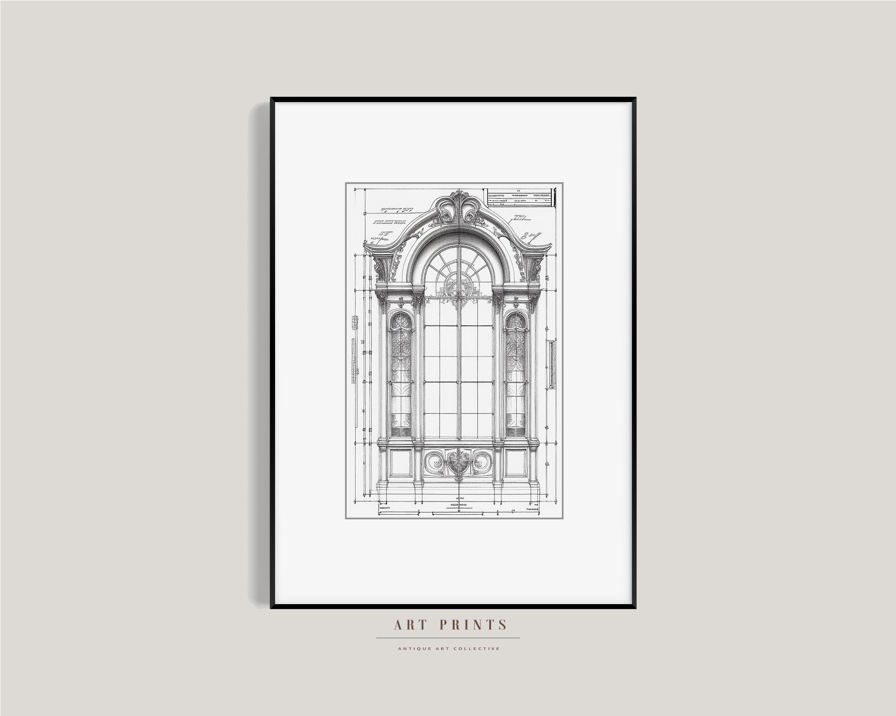 Vintage Architectural Drawing |architectural Drawing Printable|sketch ...