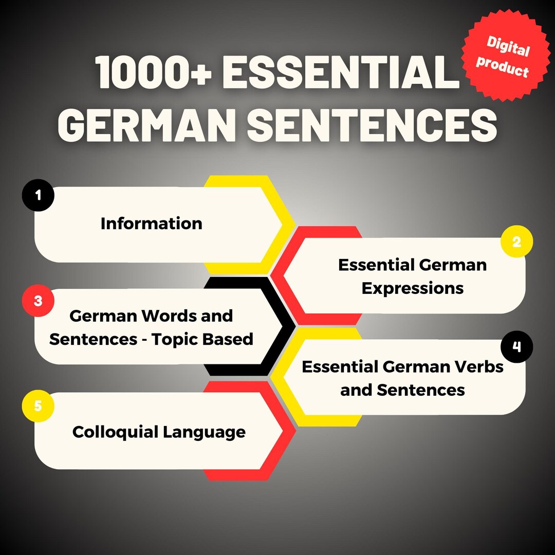 1000+ Essential German Sentences (+german Verbs, German Vocabulary ...