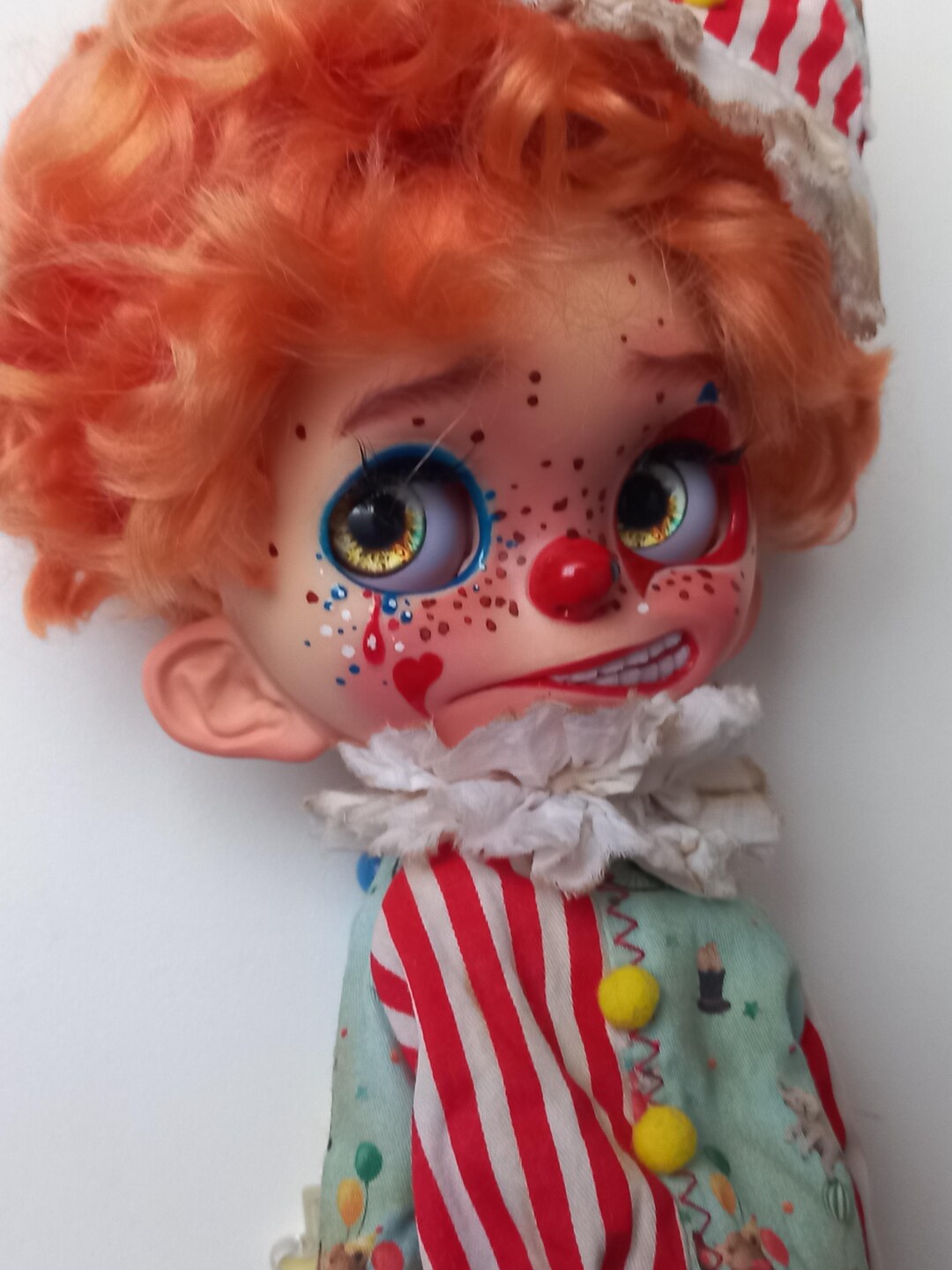 OOAK Art Doll Pixie Clown – Handmade Creepy Cute Circus Doll, Whimsical ...