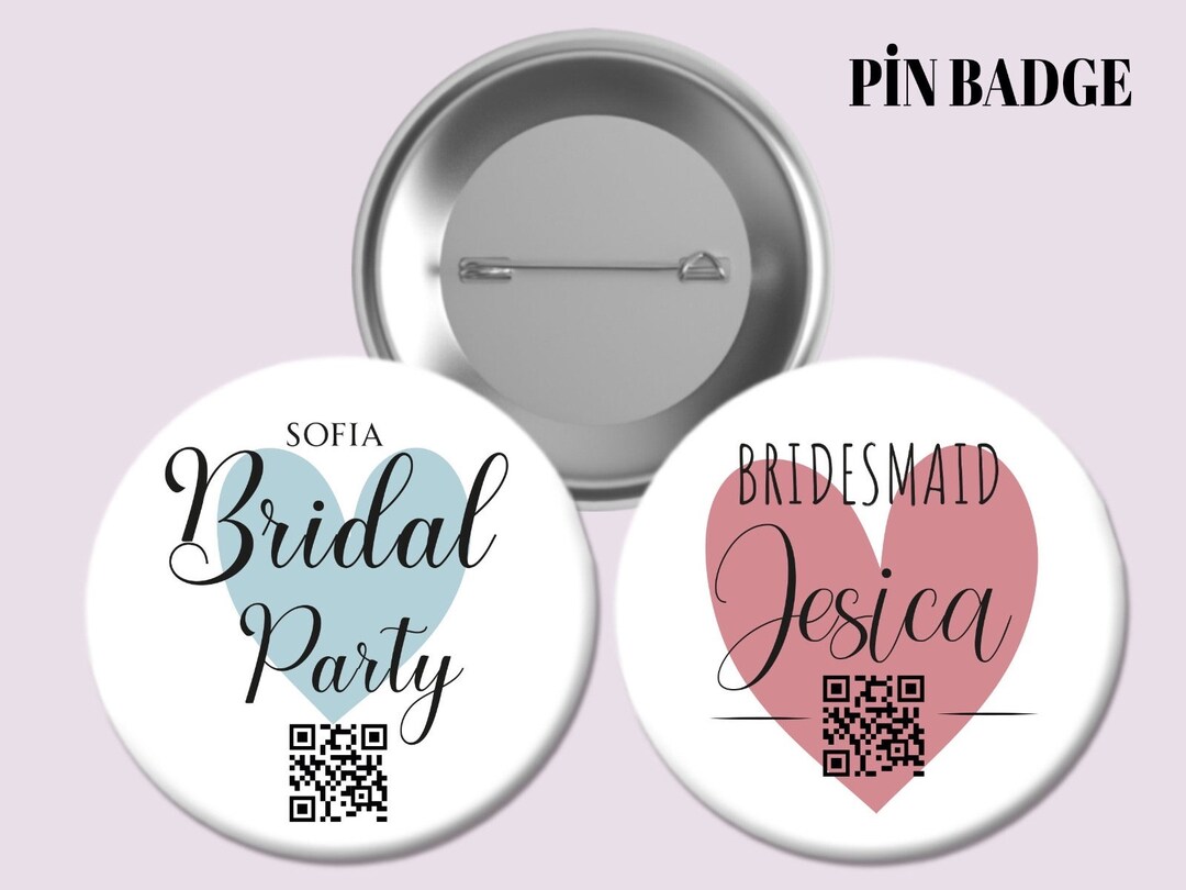 Bachelorette QR Code Pins,buy the Bride A Drink, Bridesmaid Pin, Team ...