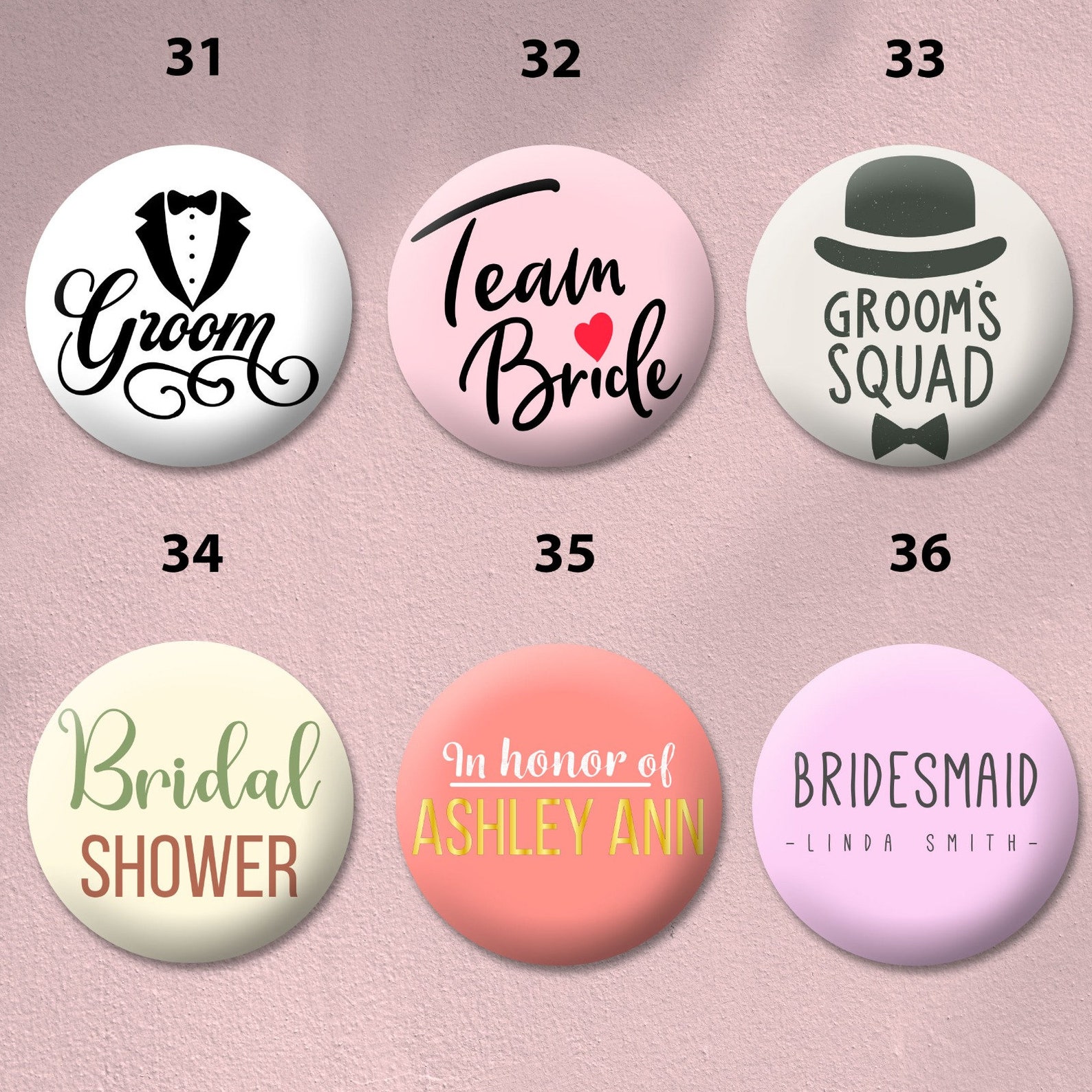 Personalized Bachelorette Party Pins, Groomsman, Best Man Pin Badge ...