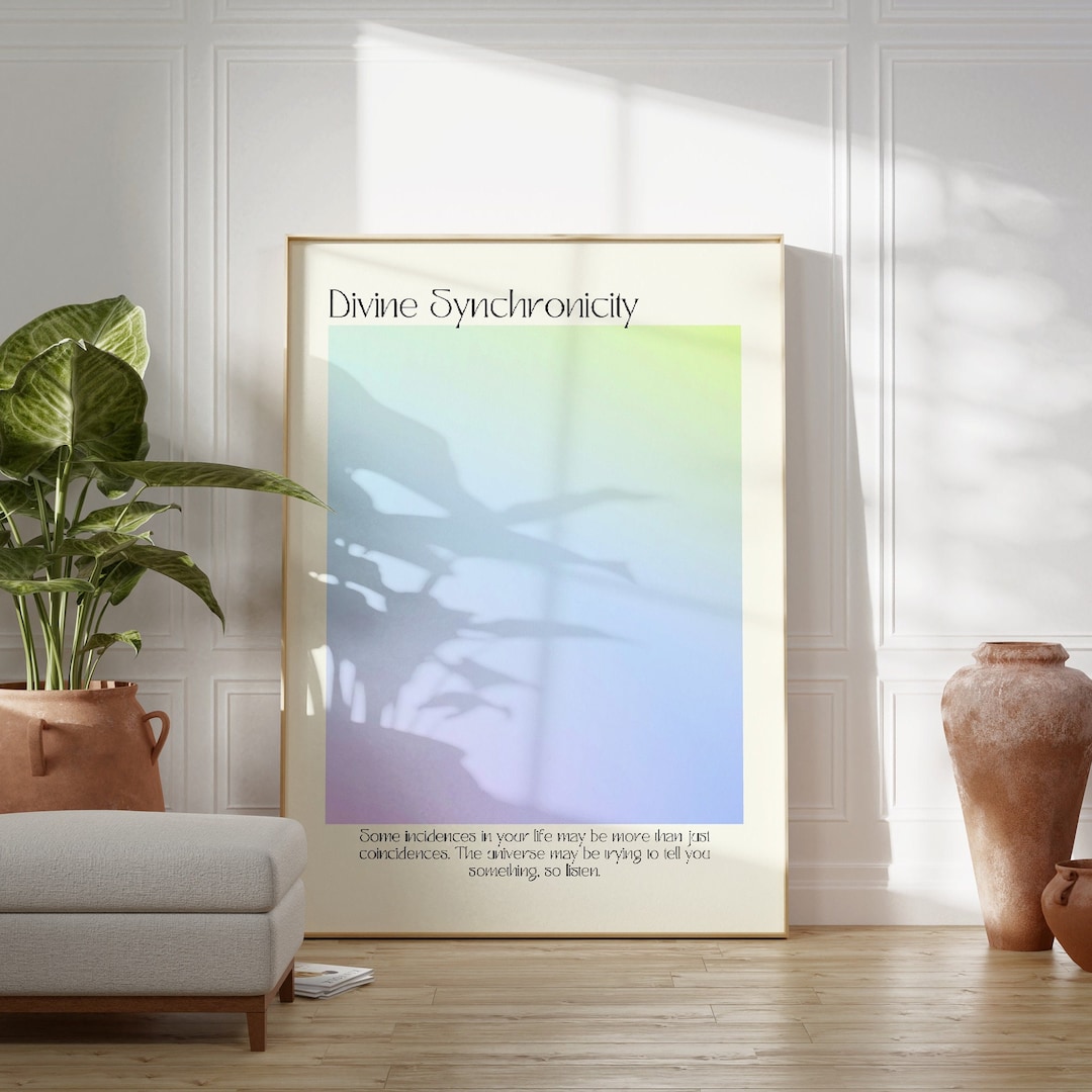 Divine Synchronicity Poster, Spiritual Manifestation Wall Art, Positive ...