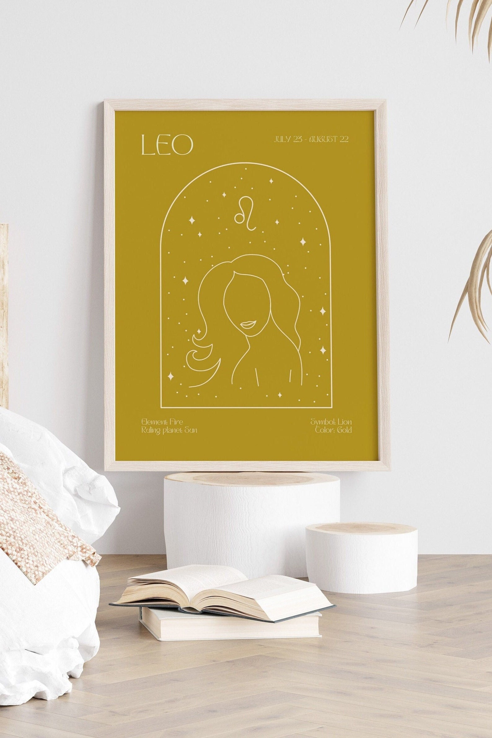 Leo Zodiac Poster Leo Star Sign Print Zodiac Printable - Etsy