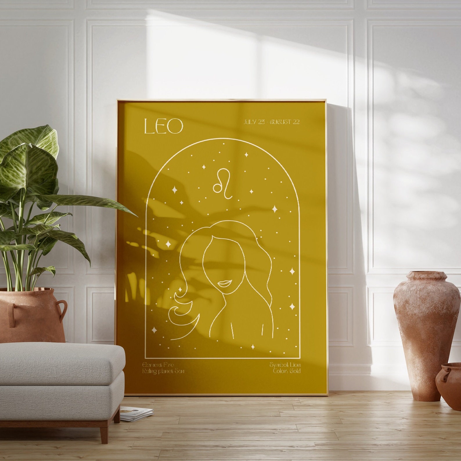 Leo Zodiac Poster Leo Star Sign Print Zodiac Printable - Etsy