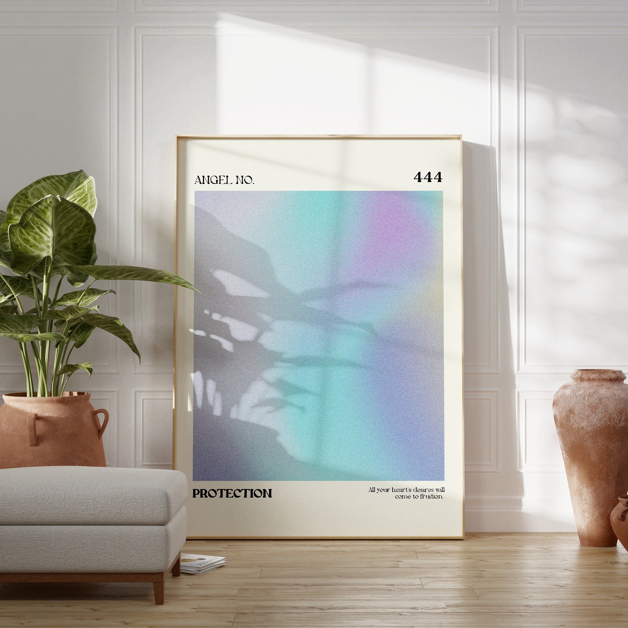 Angel Number 444 Poster Gradient Wall Art Spiritual Print - Etsy