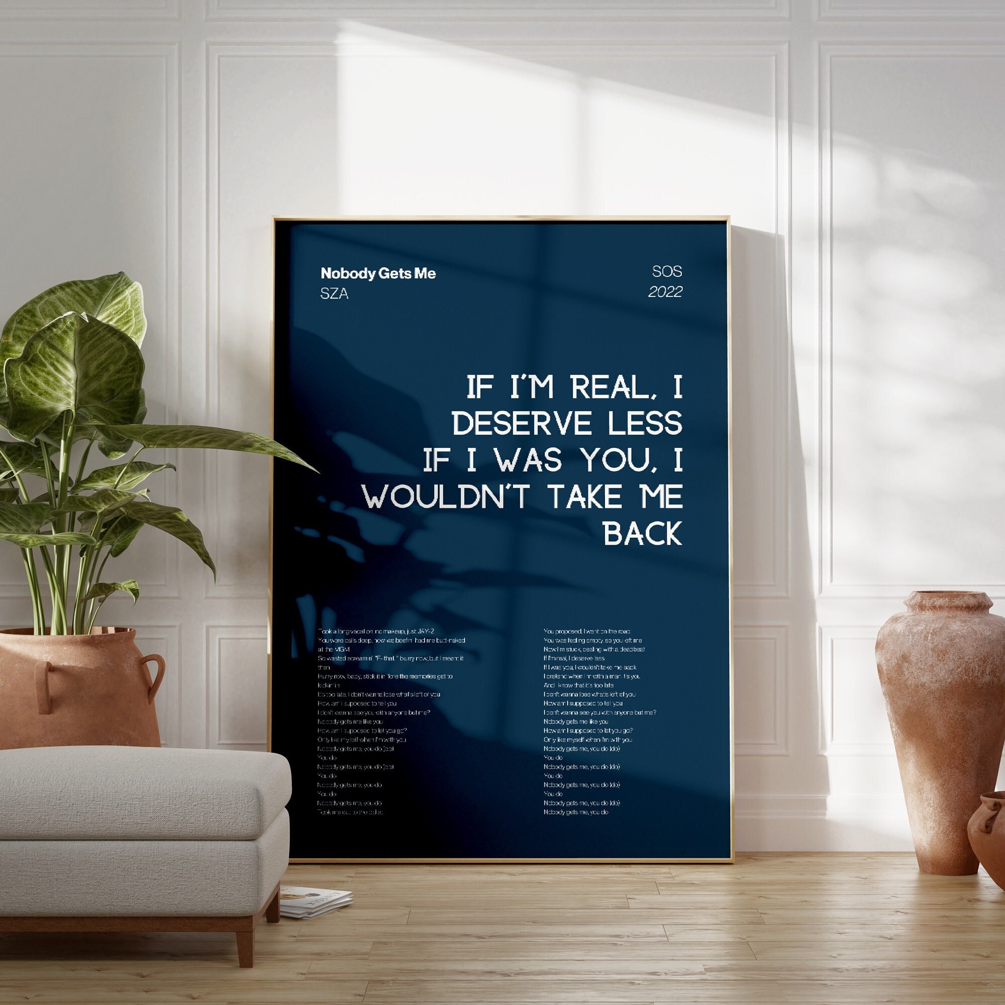 SZA SOS Nobody Gets Me Poster, Sza Sos Album Poster, Sza SOS Merch, Sza ...