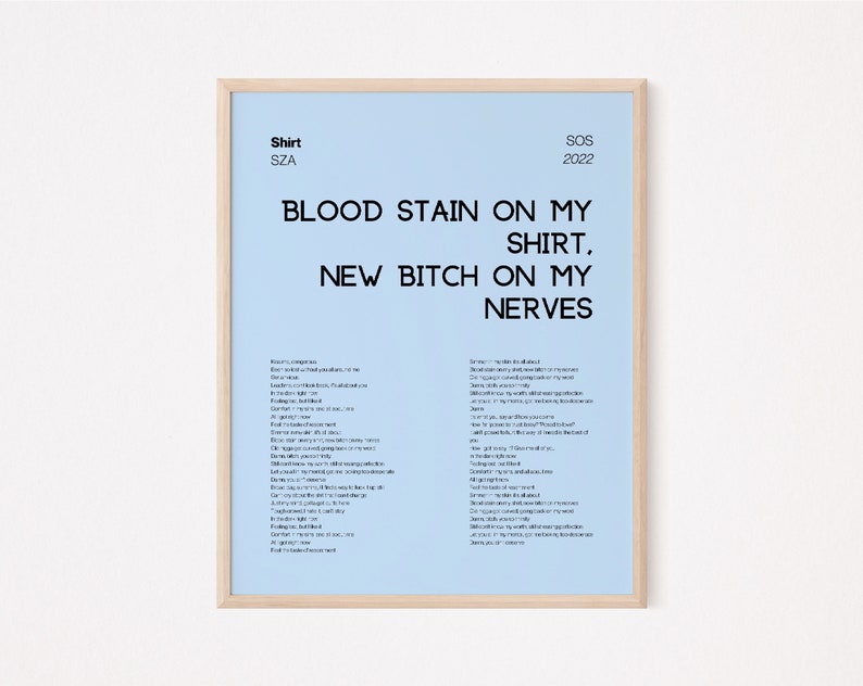 SZA SOS Shirt Poster Sza Sos Album Poster Sza SOS Merch Sza - Etsy
