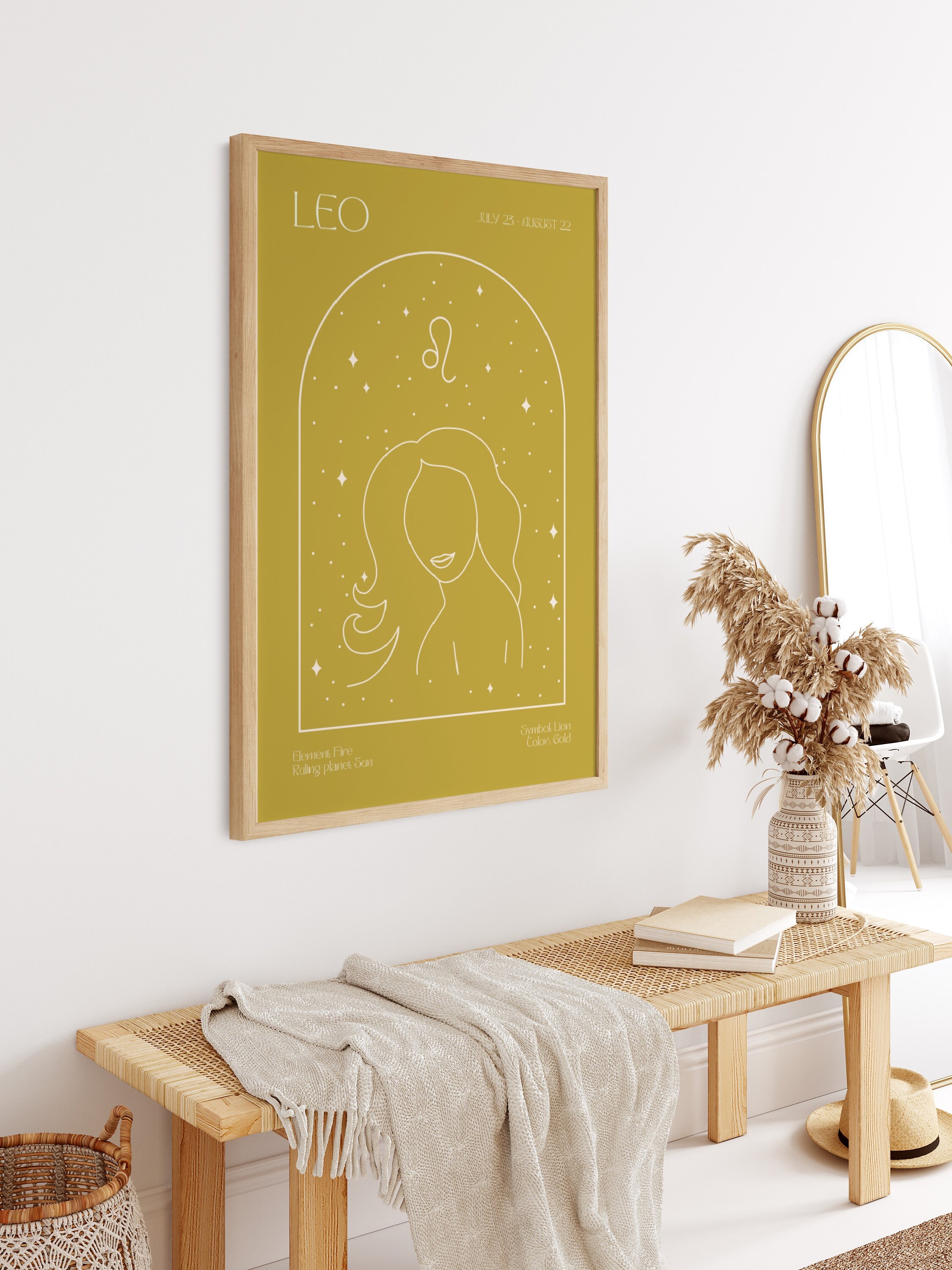 Leo Zodiac Poster Leo Star Sign Print Zodiac Printable - Etsy